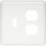 Franklin Brass Stamped Round Single Switch/Duplex Wall Plate in White ...