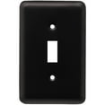 Franklin Brass Stamped Round Single Switch Wall Plate in Flat Black ...