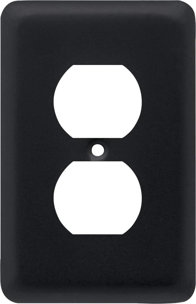 Franklin Brass, Outlet Covers, 1-Gang, Round 3-Pack Matte Black ...