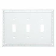 Franklin Brass Classic Beaded Triple Decorator Wall Plate in Pure White ...