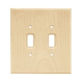 Franklin Brass Wood Square Double Switch Wall Plate in Unfinished Wood ...