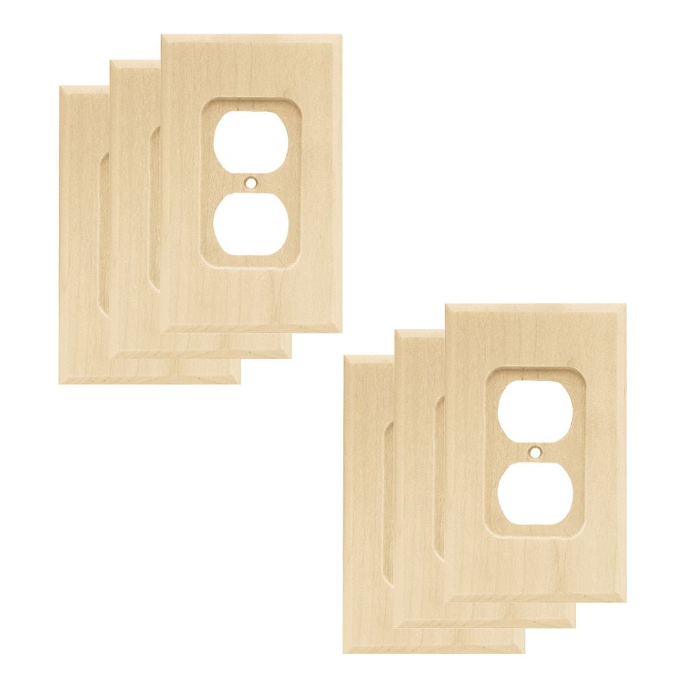 Franklin Brass Wood Square Single Duplex Wall Plate in Unfinished Wood ...