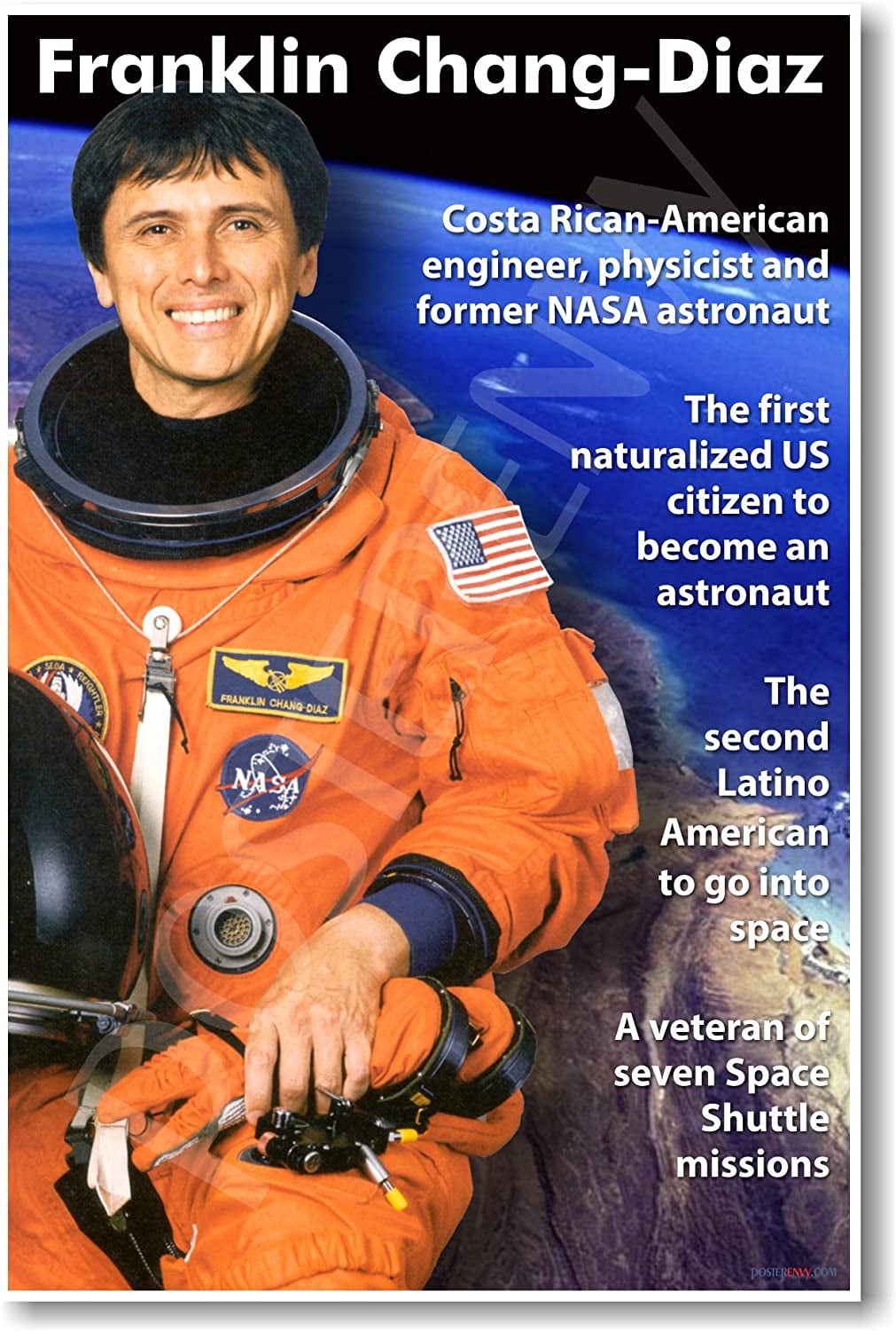 Franklin Chang-Diaz - Latino American Astronaut - Classroom Poster ...