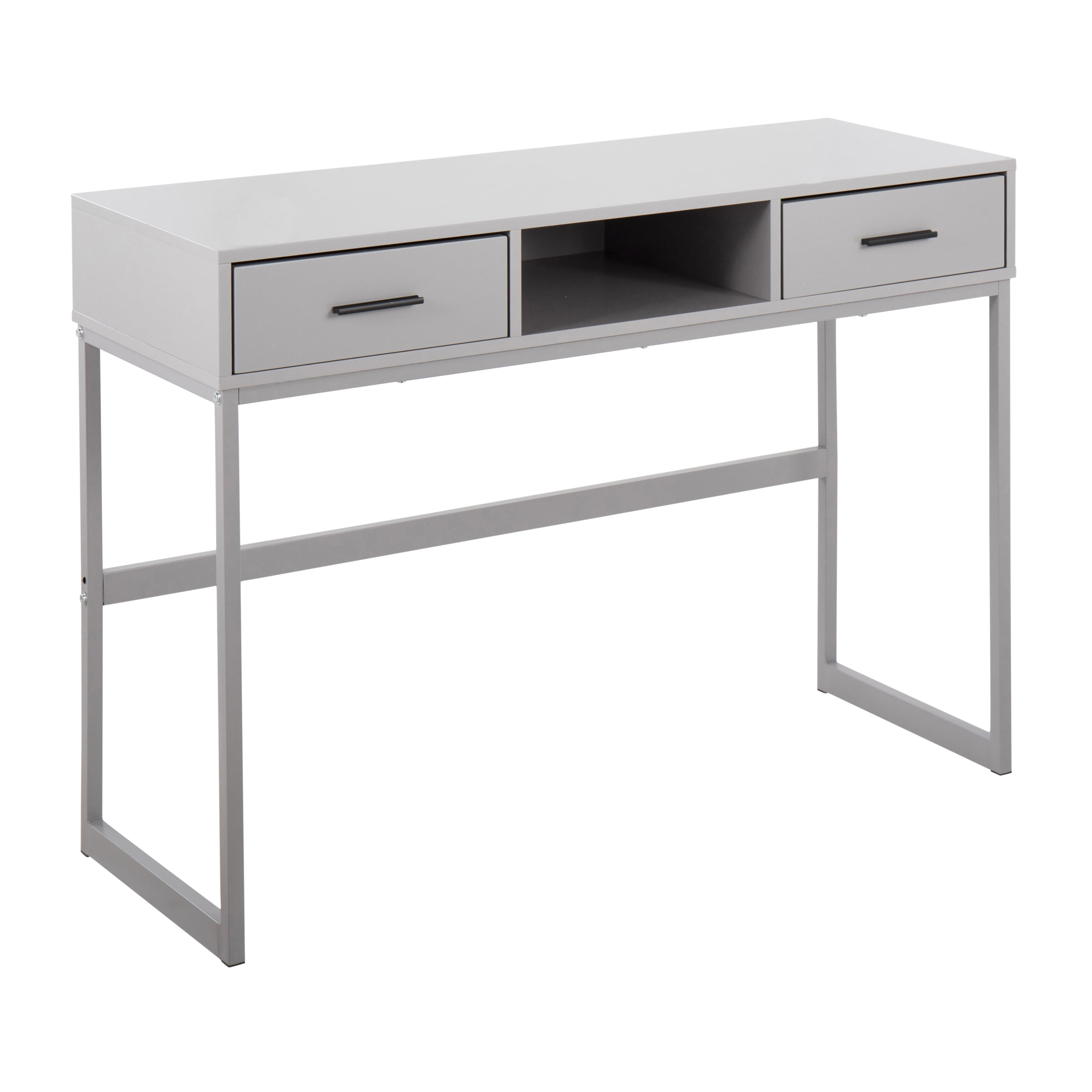 Franklin Contemporary Console Table in Grey Metal and Grey Wood by ...