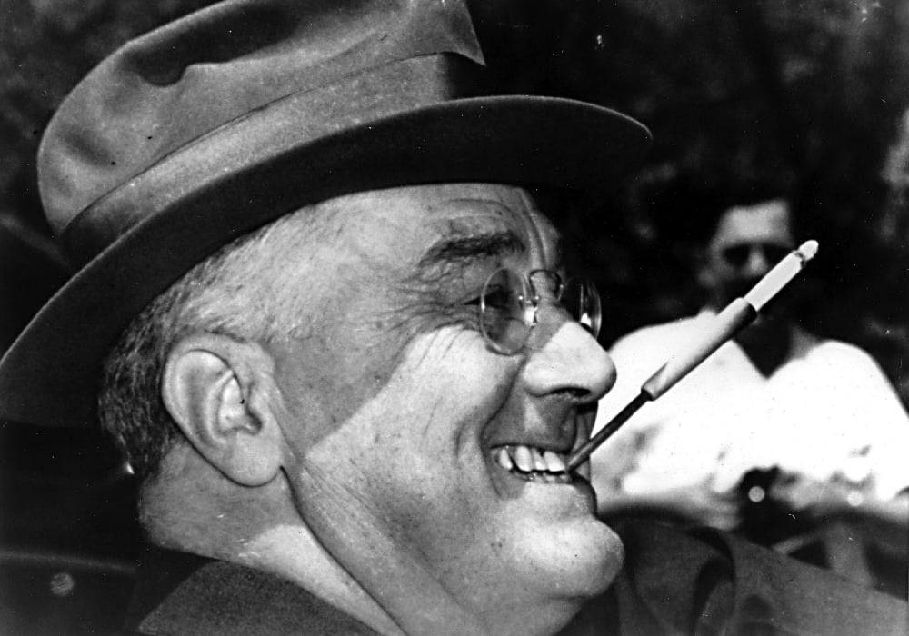 Franklin D Roosevelt smiling and smoking Photo Print (30 x 24 ...