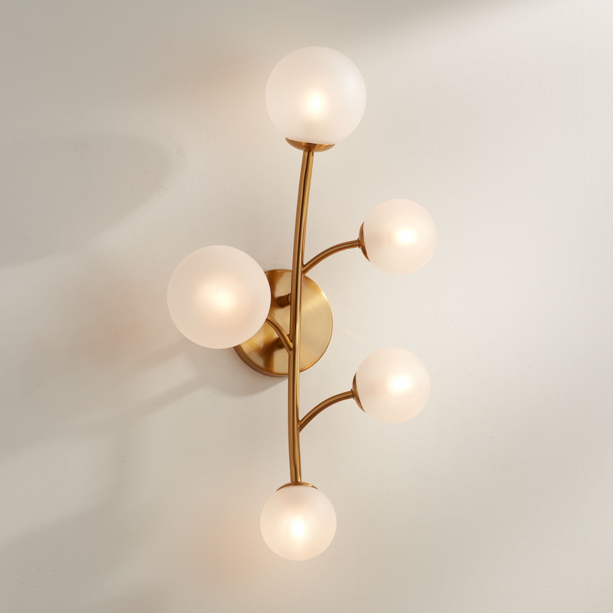Franklin Iron Works Louisa 24" High Burnished Brass 5-Light LED Wall ...