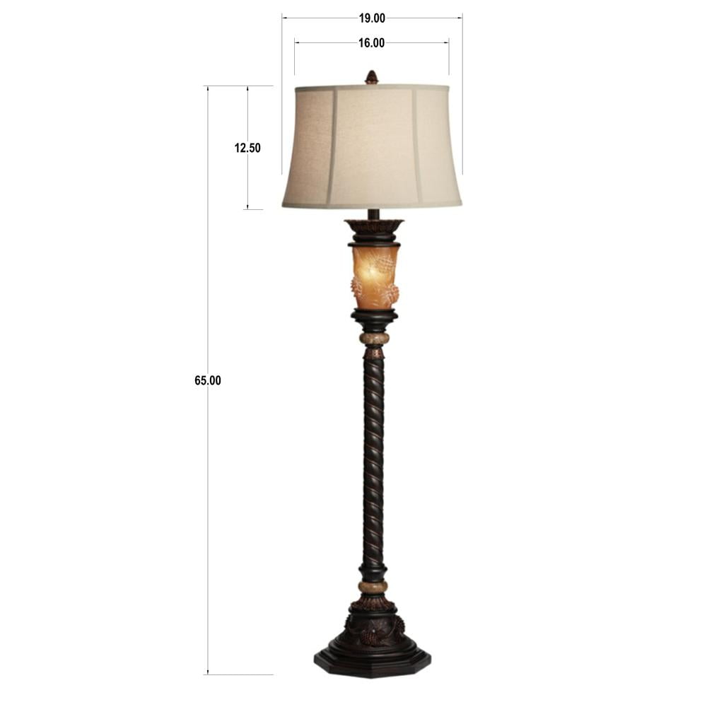Franklin Iron Works Pine Cone Glow Rustic Western 65" Tall Standing ...