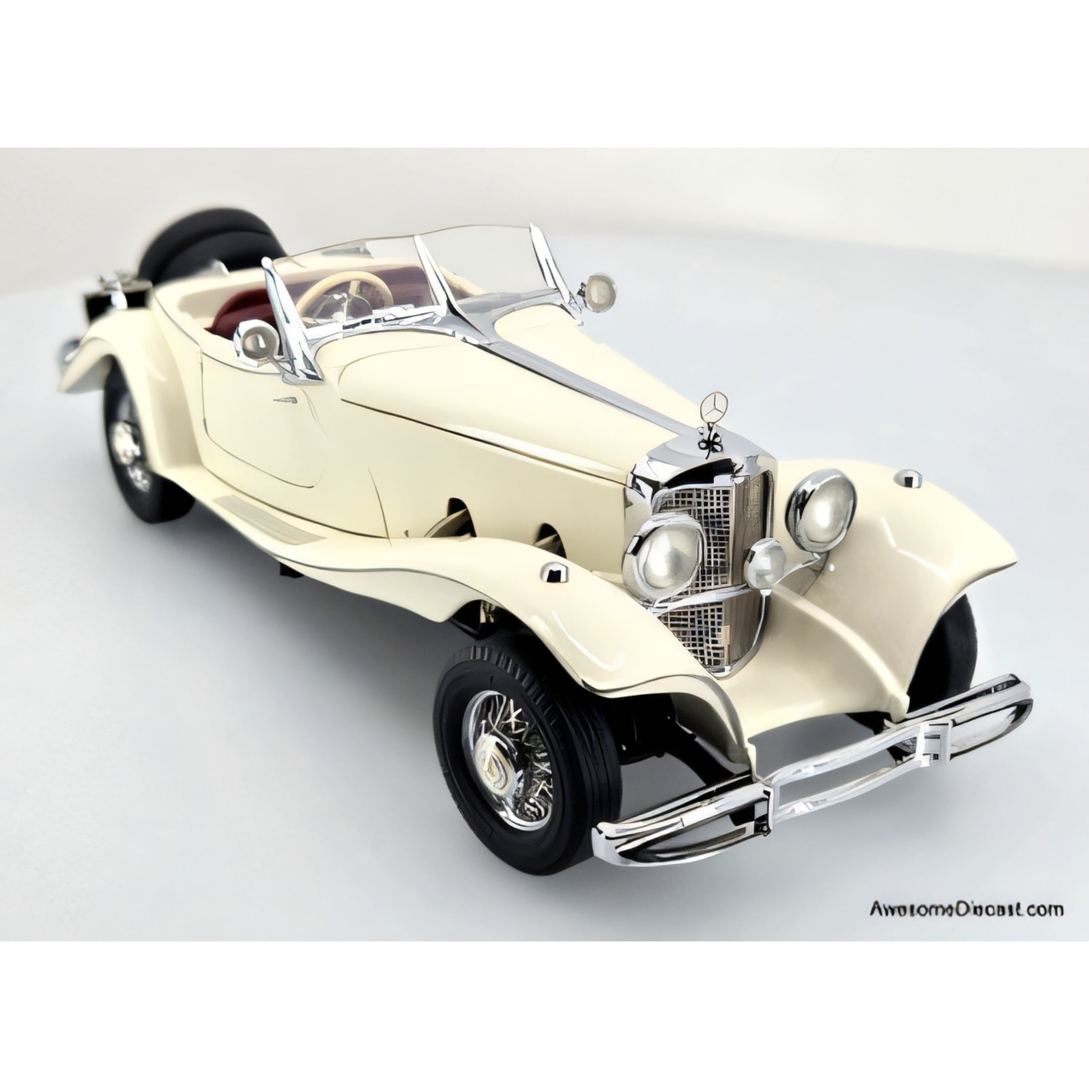 Franklin Mint 1:24 1935 Mercedes Benz 500 K Special Roadster Convertible, White - Walmart.com