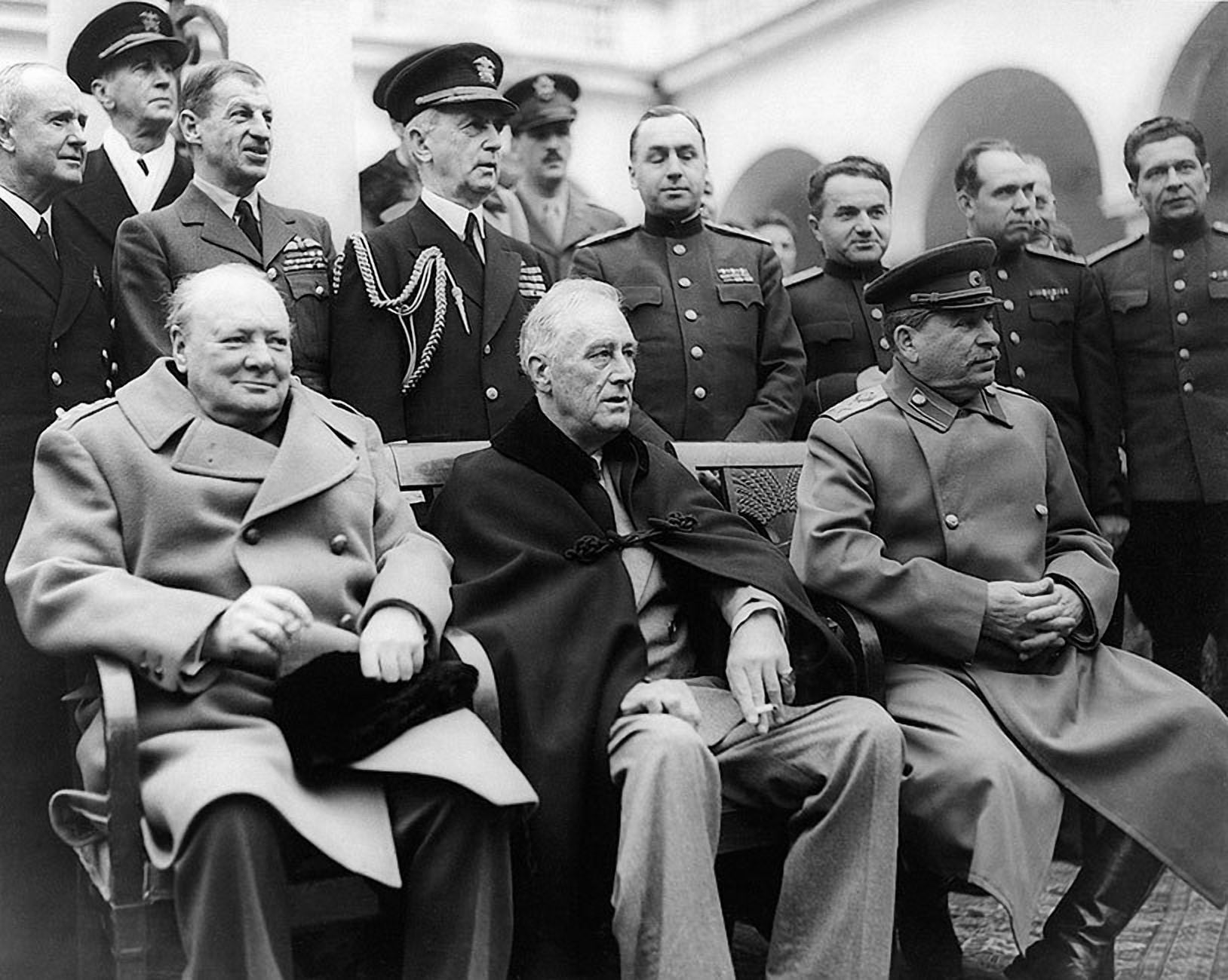 Franklin Roosevelt, Churchill & Stalin - 24x36 Inch Glossy Laminated ...