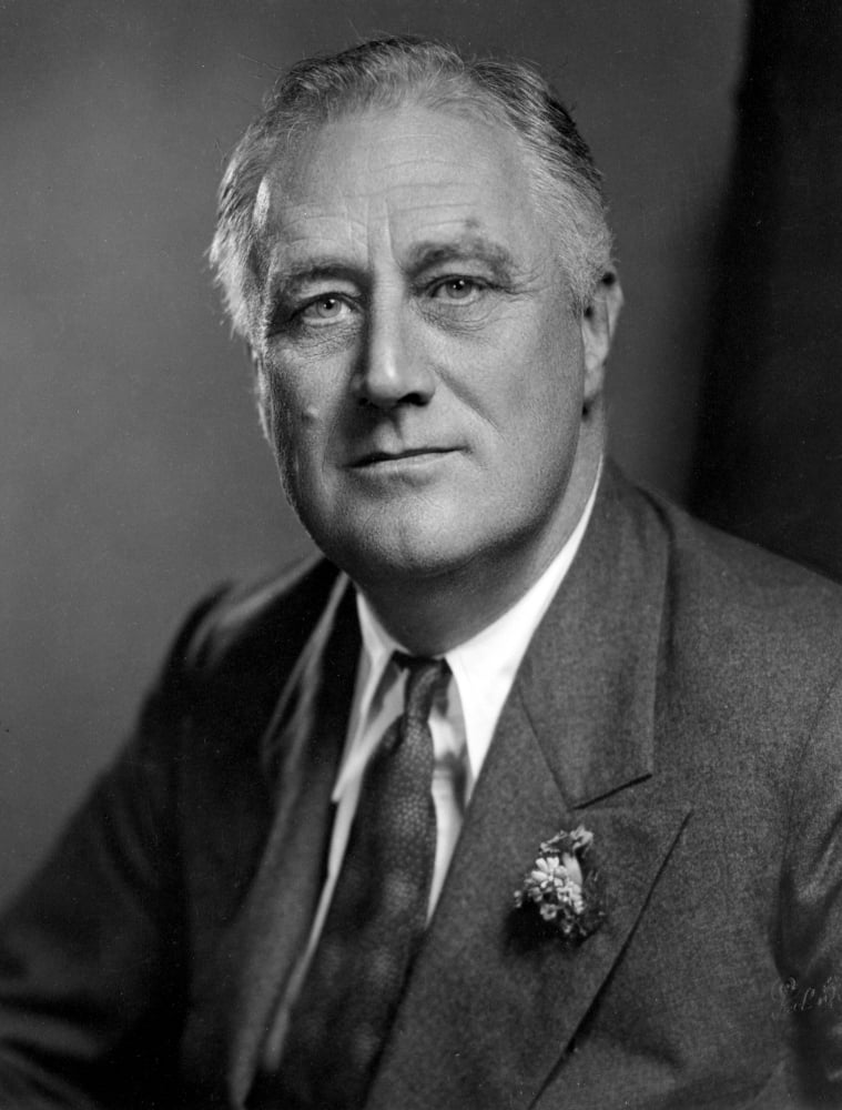 Franklin Roosevelt with Expressionless Face in Suit Photo Print (24 x ...