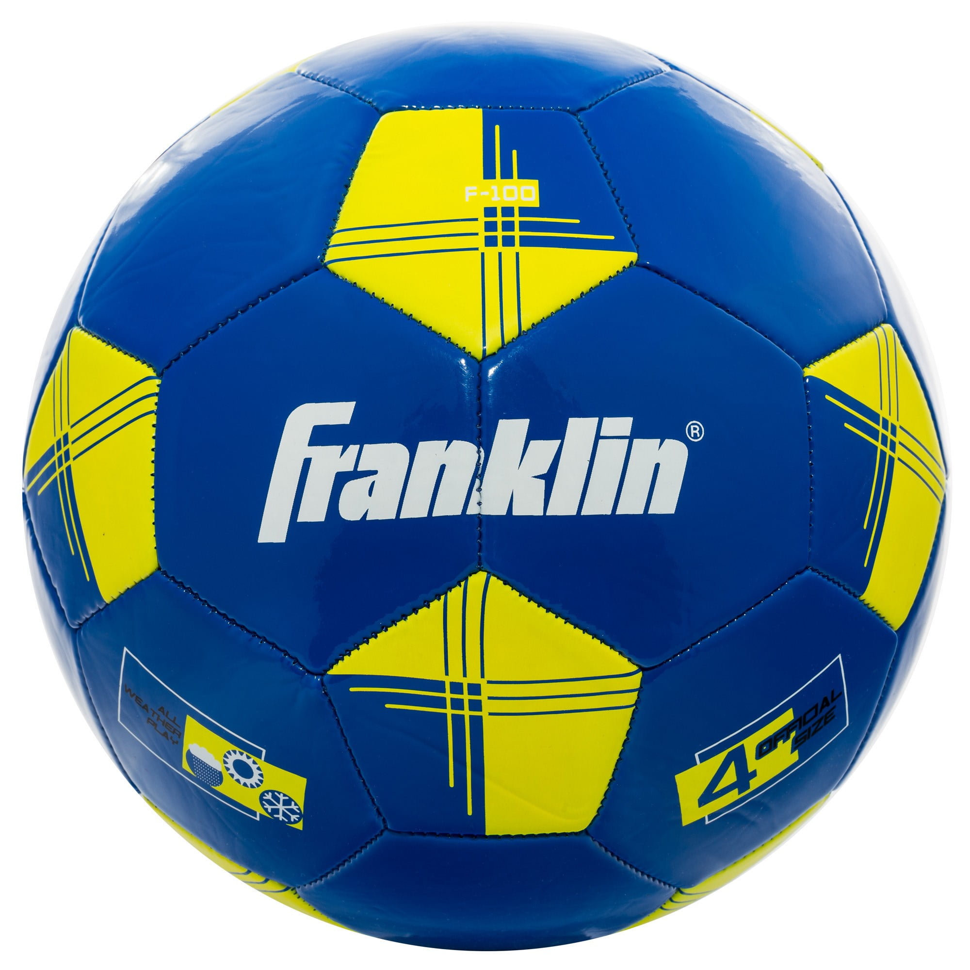 Franklin Sports Junior Official Size 4 Soccer Ball, Blue and Yellow ...