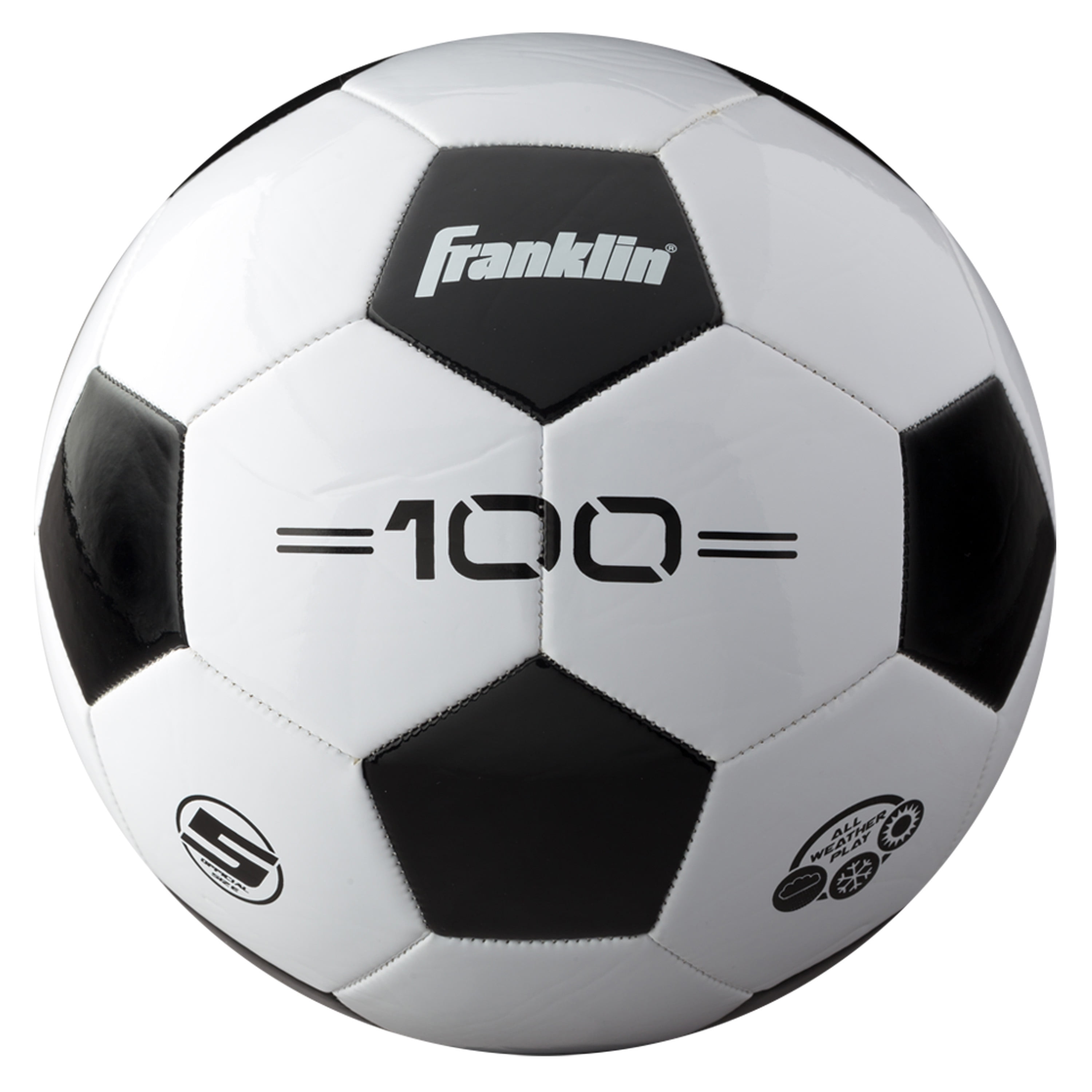 Franklin Sports Traditional Style Soccer Ball, Size 5, All-Weather PVC ...