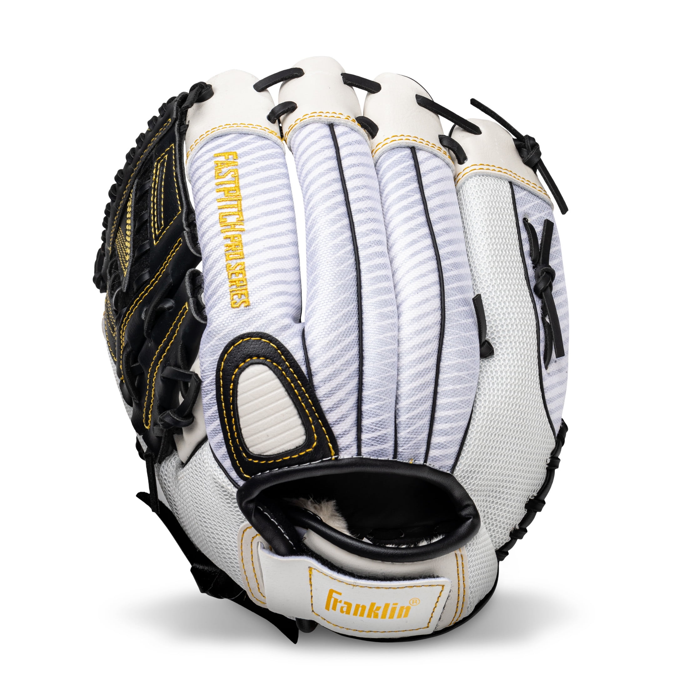 Franklin Sports Fastpitch Pro Softball Glove, 13 in, White/Gold, Left ...