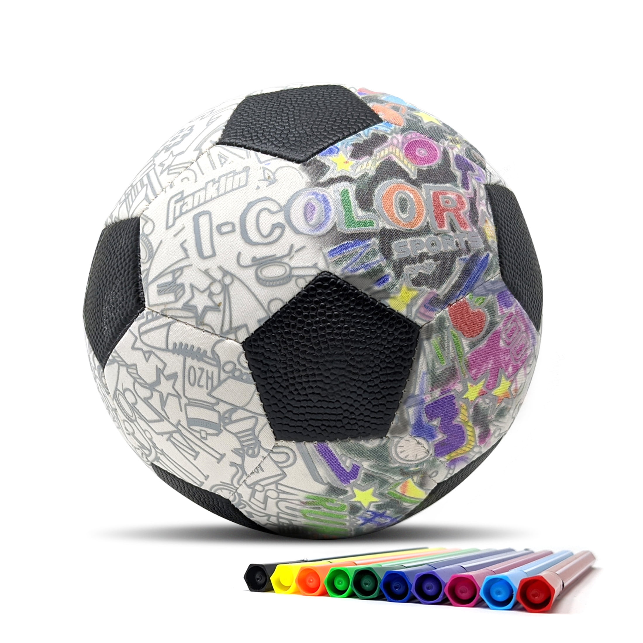 Franklin Sports I-Color Soccer Ball - Custom Color + Markers Included ...