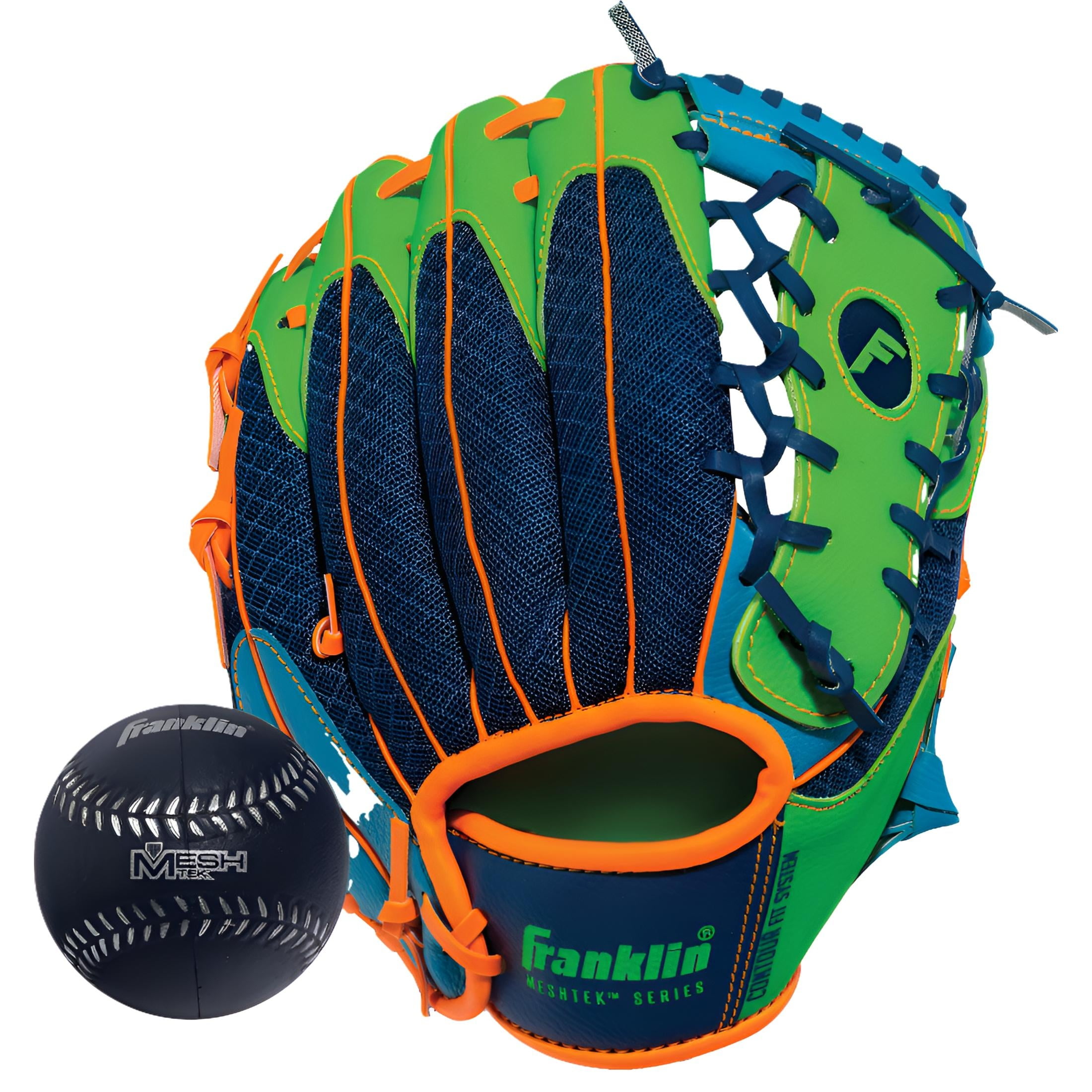 Franklin Sports Kid's Glove and Ball Set - Meshtek Foam Baseball and T ...