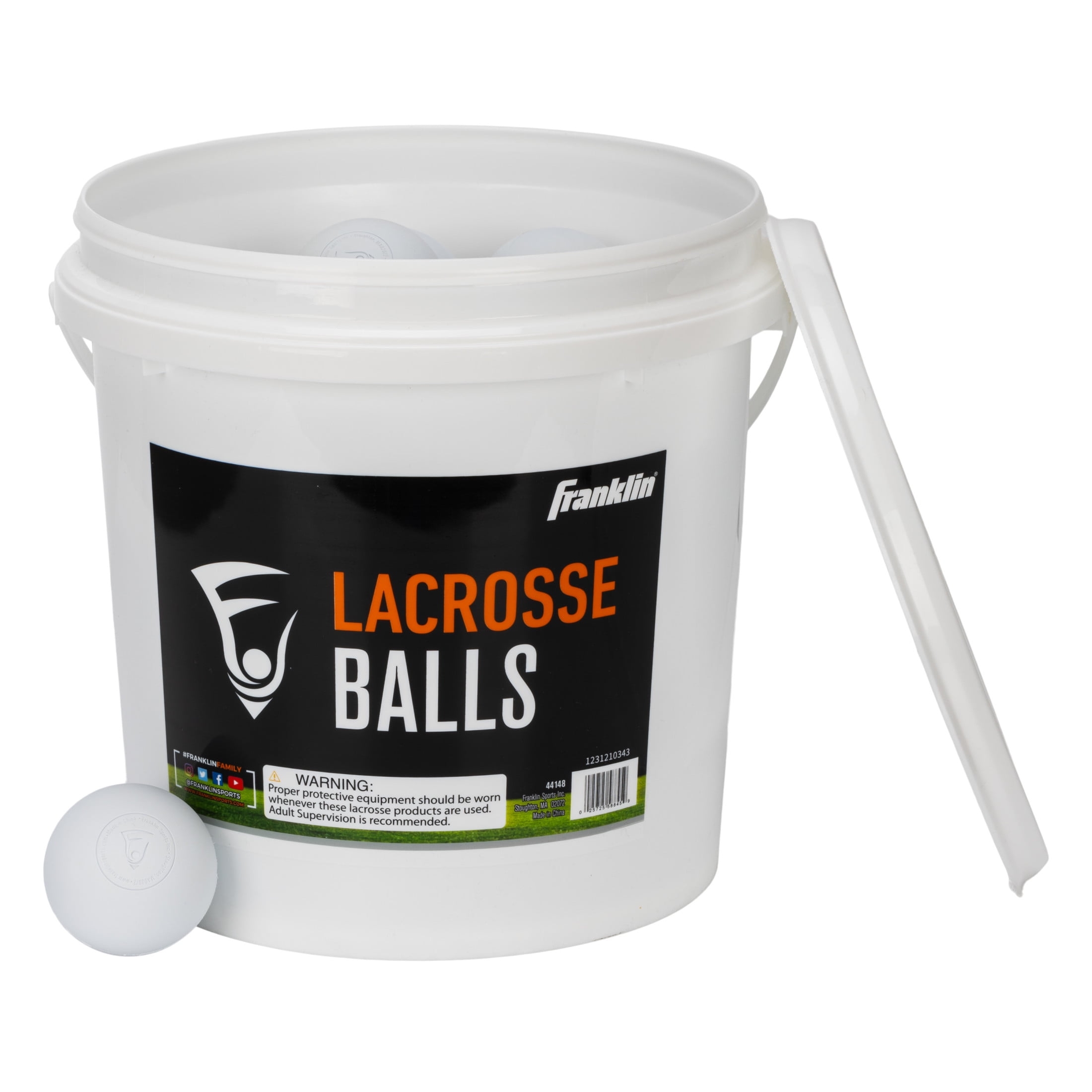 Free Shipping! Franklin Sports Lacrosse Balls Bucket - 40 Pack Official ...