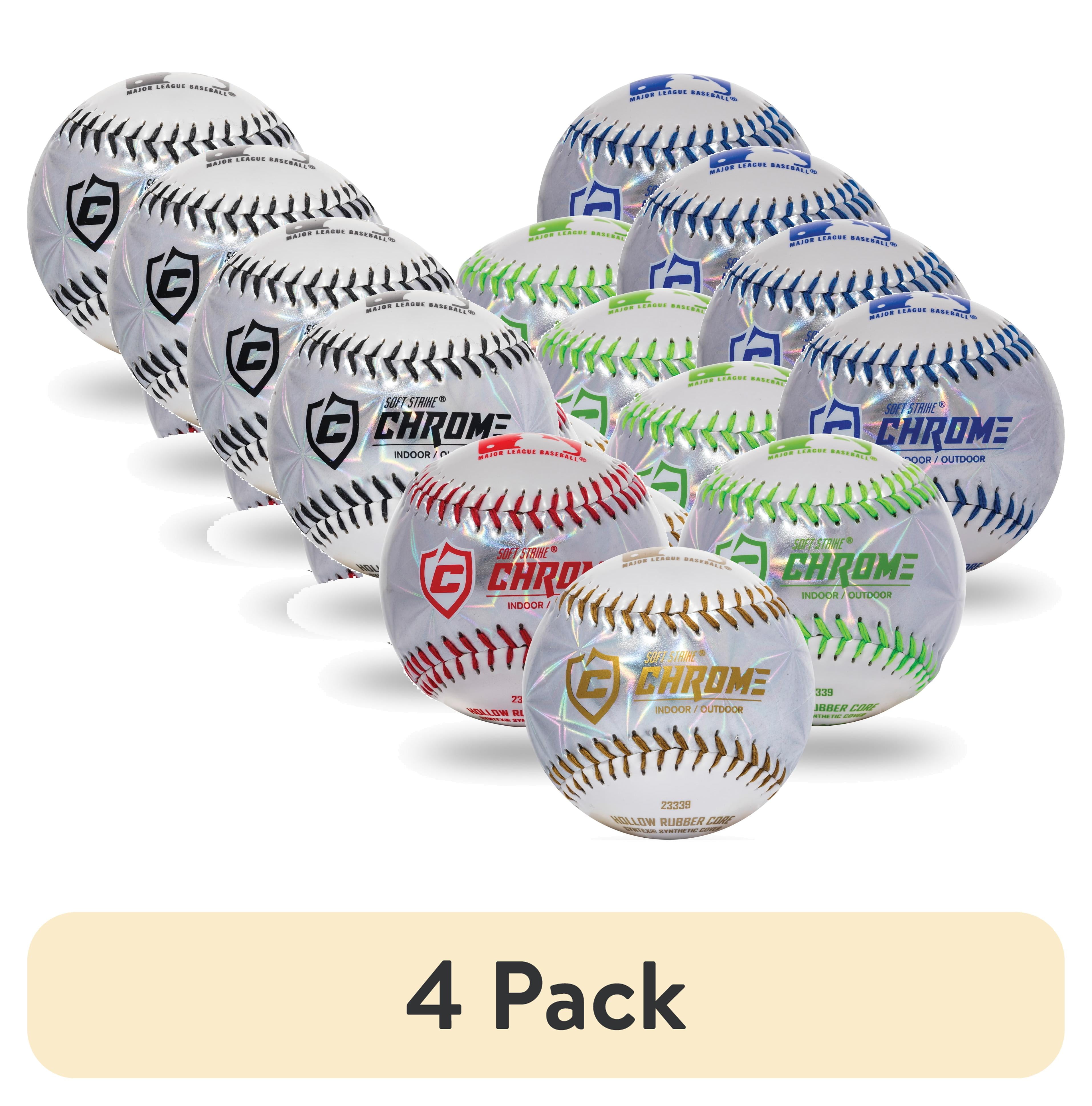 (4 pack) Franklin Sports MLB Soft Strike Metallic Tee Ball Baseball ...