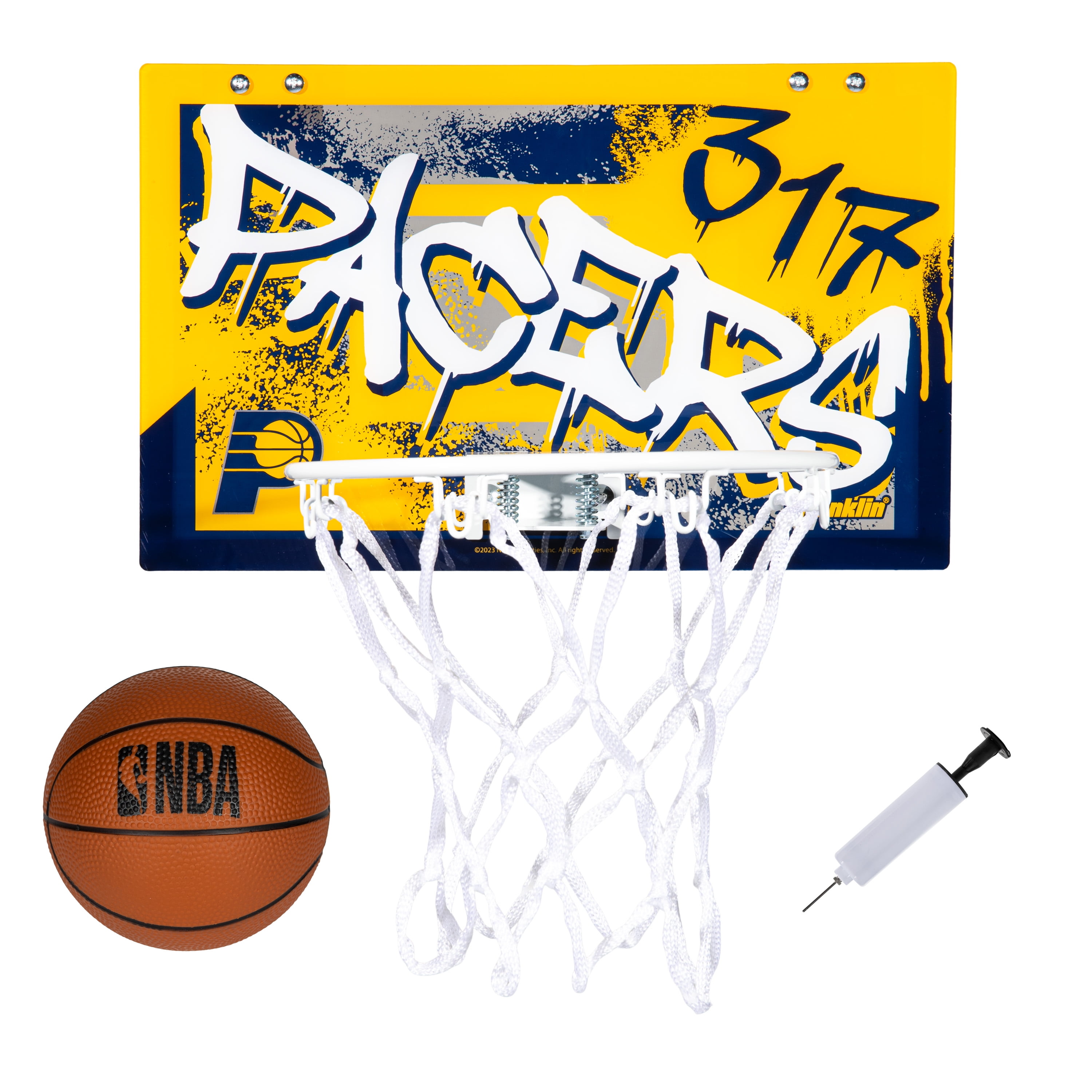Franklin Sports NBA Indiana Pacers Over the Door Basketball Hoop - Kids ...