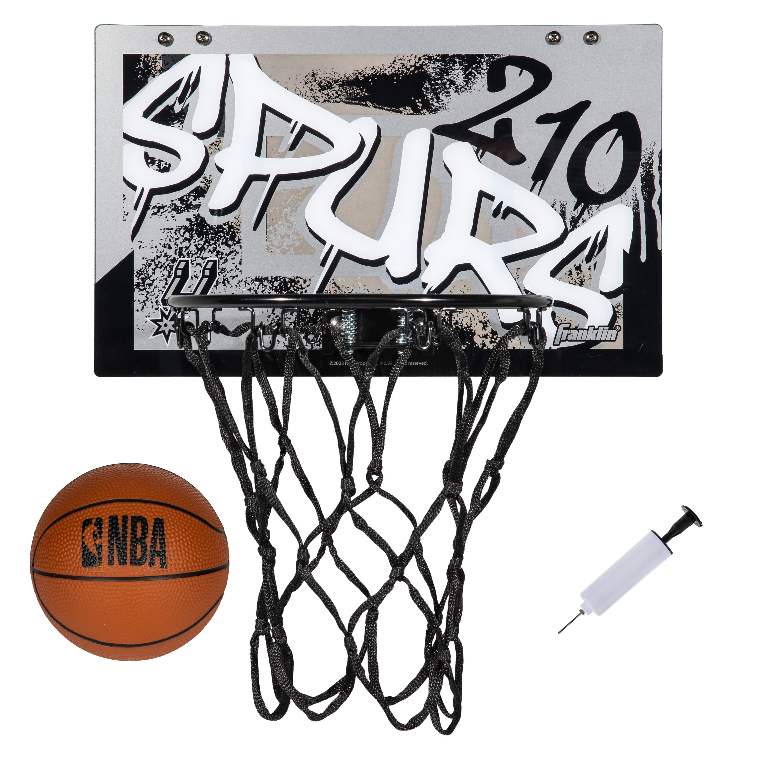 Franklin Sports NBA San Antonio Spurs Over the Door Basketball Hoop ...