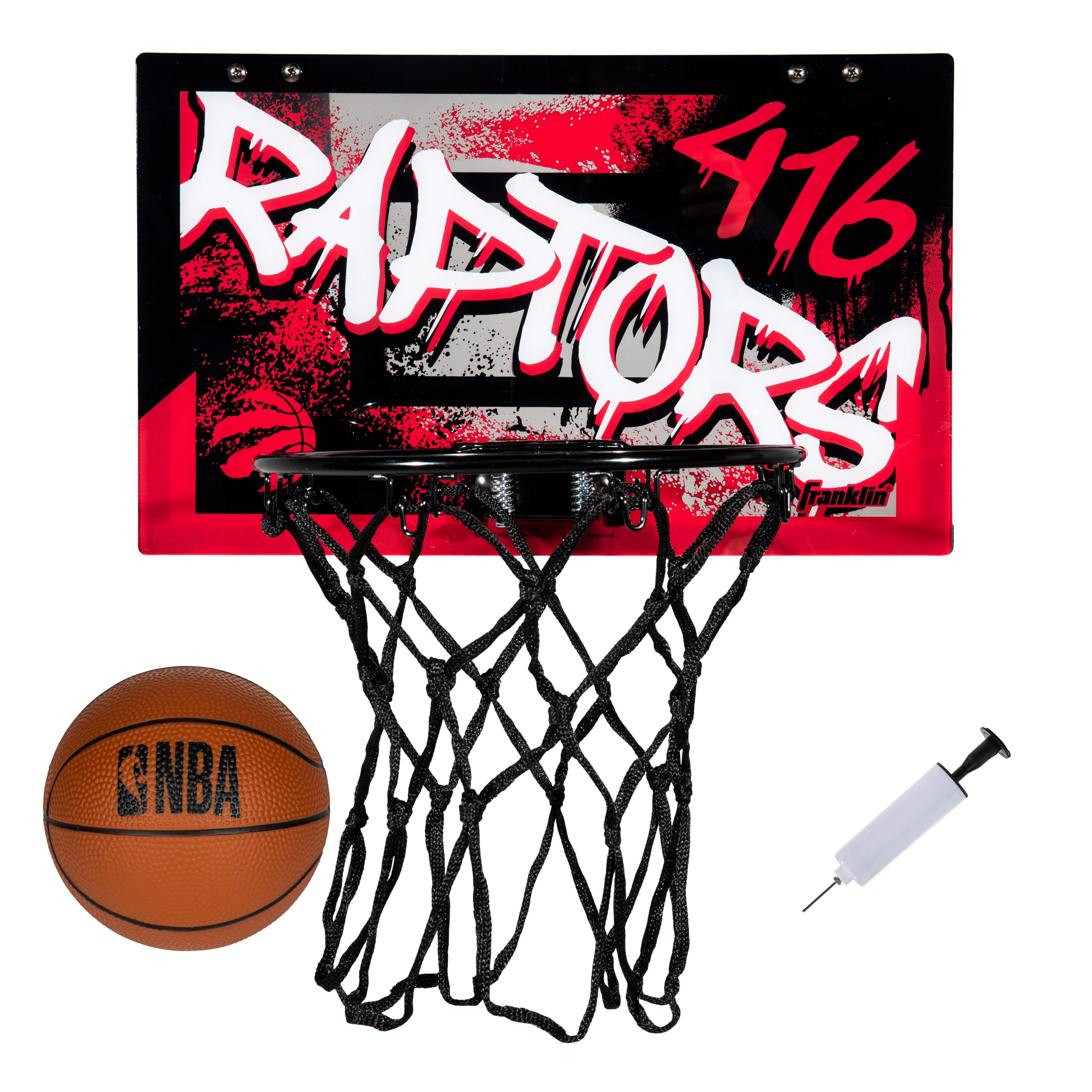 Franklin Sports NBA Toronto Raptors Over the Door Basketball Hoop ...