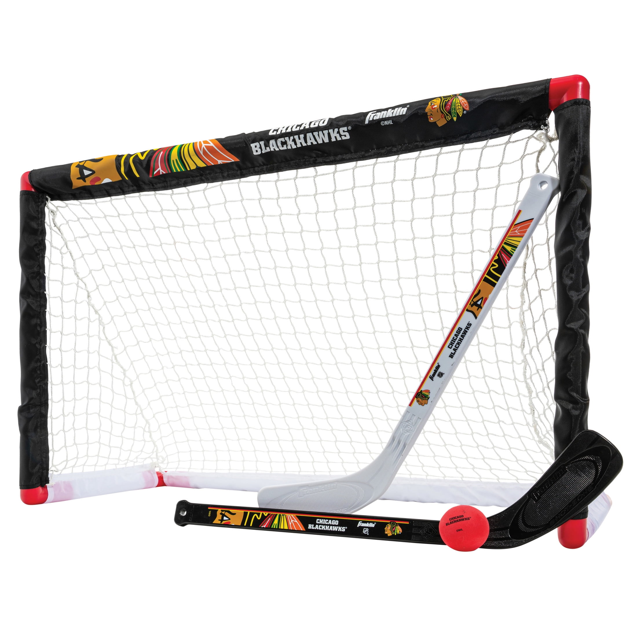 Franklin Sports NHL Chicago Blackhawks Mini Hockey Set -Kids Knee ...