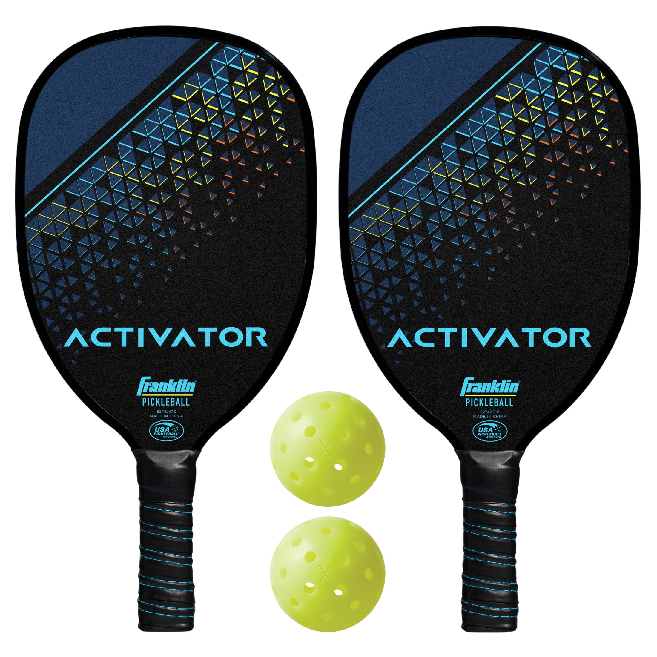 Franklin Sports 2 Player Pickleball Paddle + Ball Set - Wood Starter ...