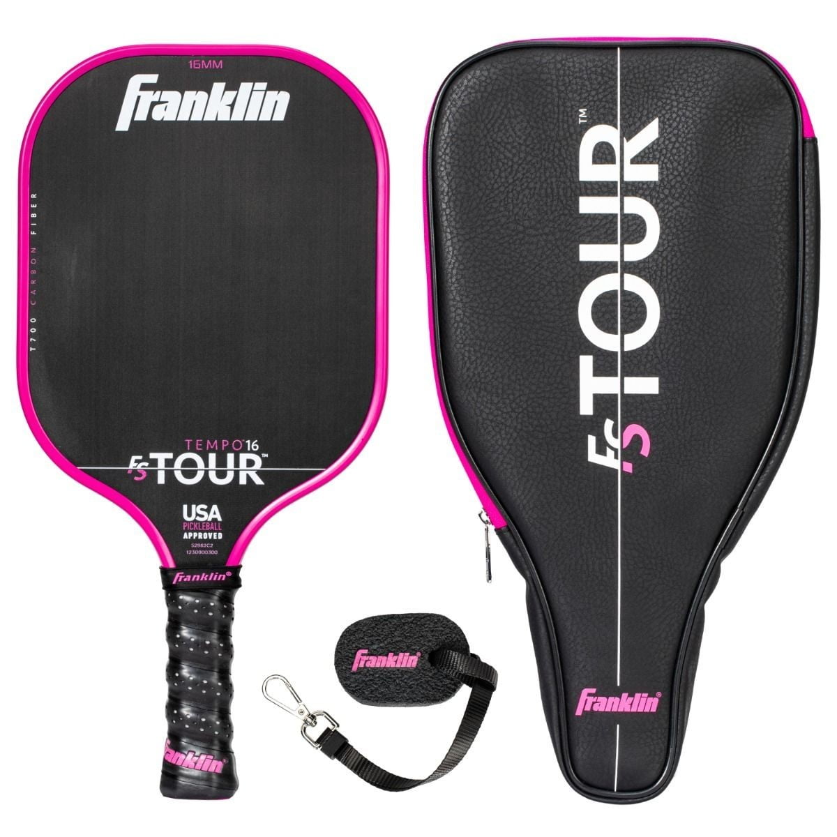Franklin Sports Pro Pickleball Paddle (1)- FS Tour Series Carbon Fiber ...