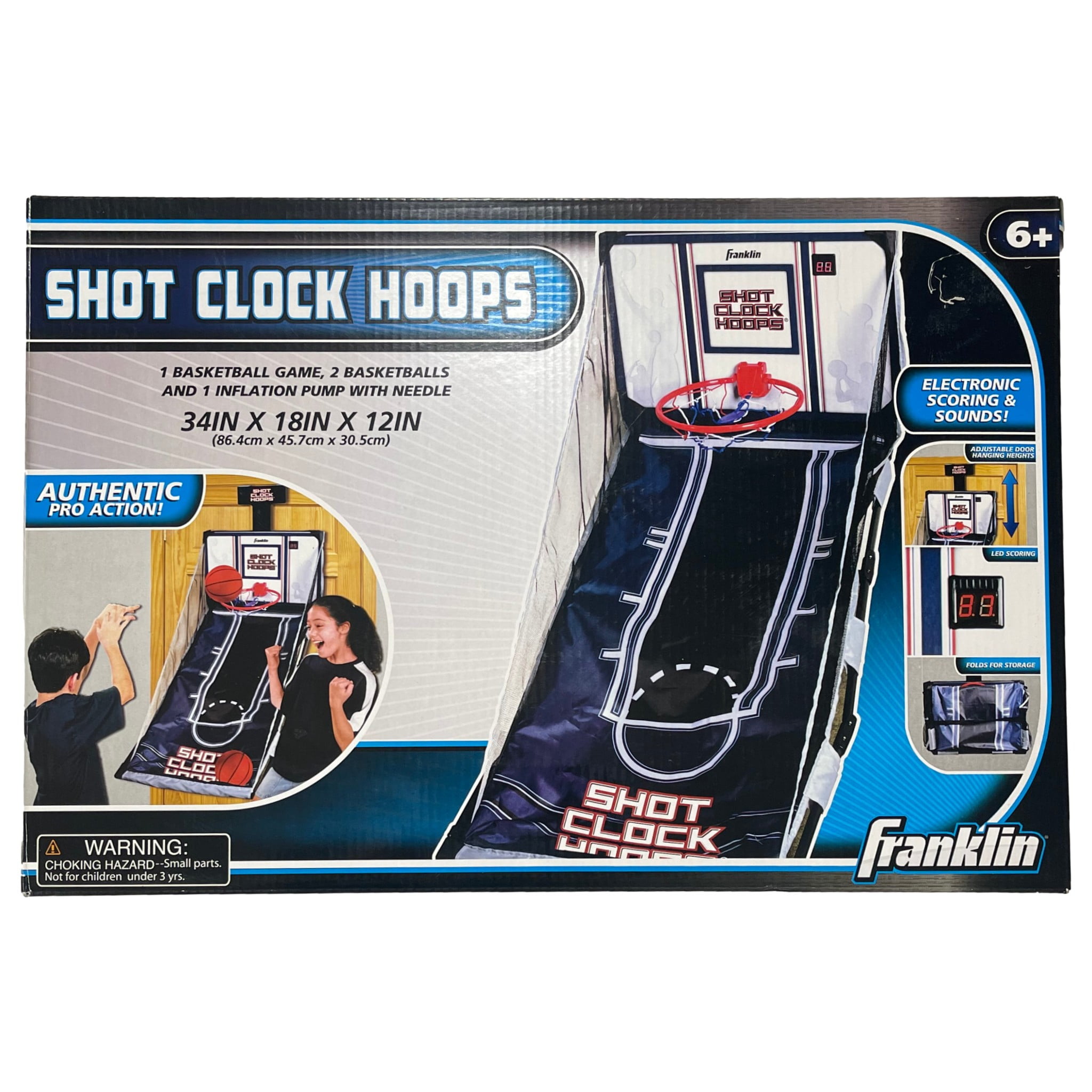 Franklin Sports Shot Clock Hoops Over the Door Basketball Game ...