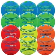 (4 Pack) Worth 12" Yellow Practice Slowpitch Softballs - Walmart.com