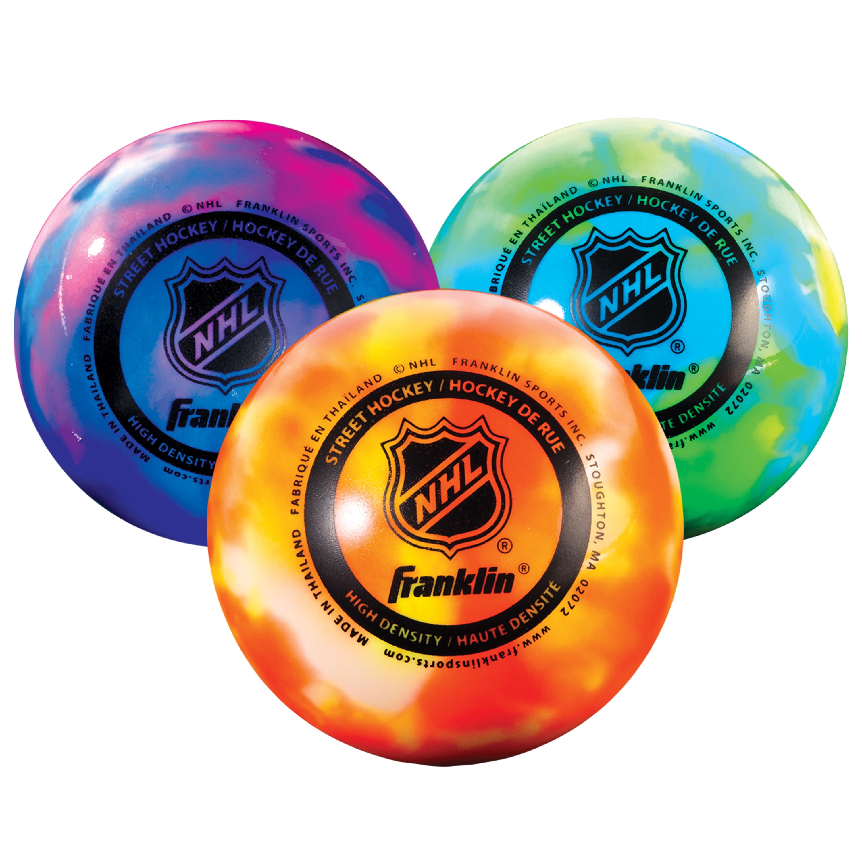 Franklin Sports NHL Street Hockey Balls, Outdoor Use, Low‑Bounce PVC ...