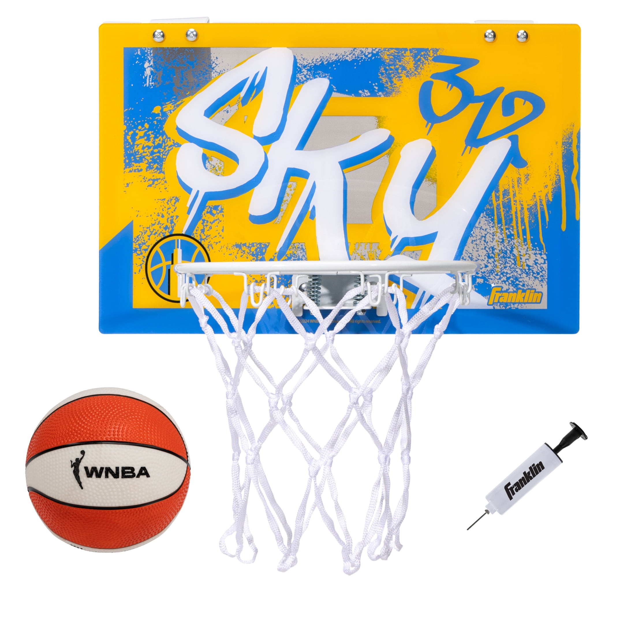 Franklin Sports WNBA Chicago Sky Over the Door Basketball Hoop - Kids ...