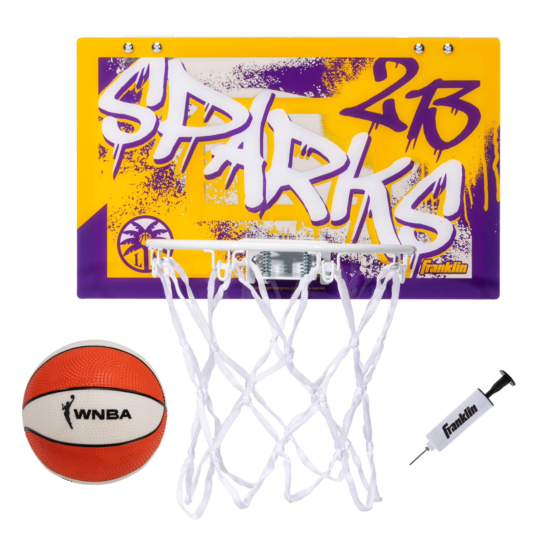 Franklin Sports WNBA LA Sparks Over the Door Basketball Hoop - Kids ...