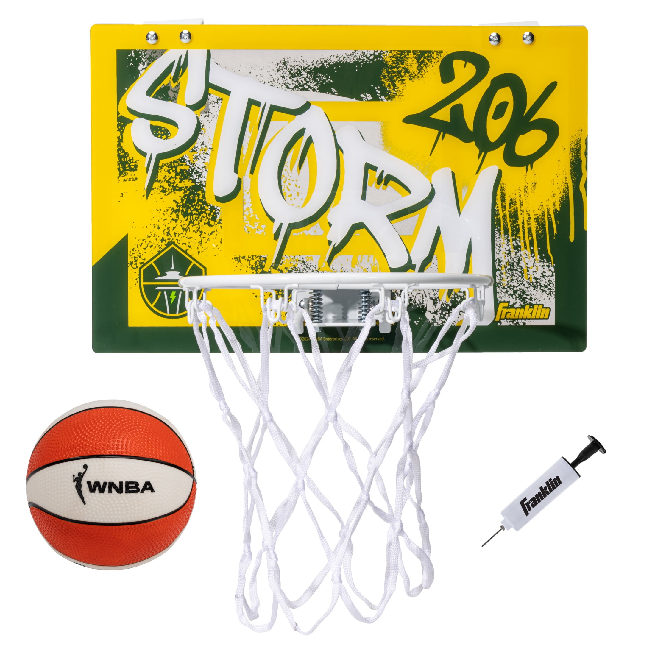 Franklin Sports WNBA Seattle Storm Over the Door Basketball Hoop - Kids ...