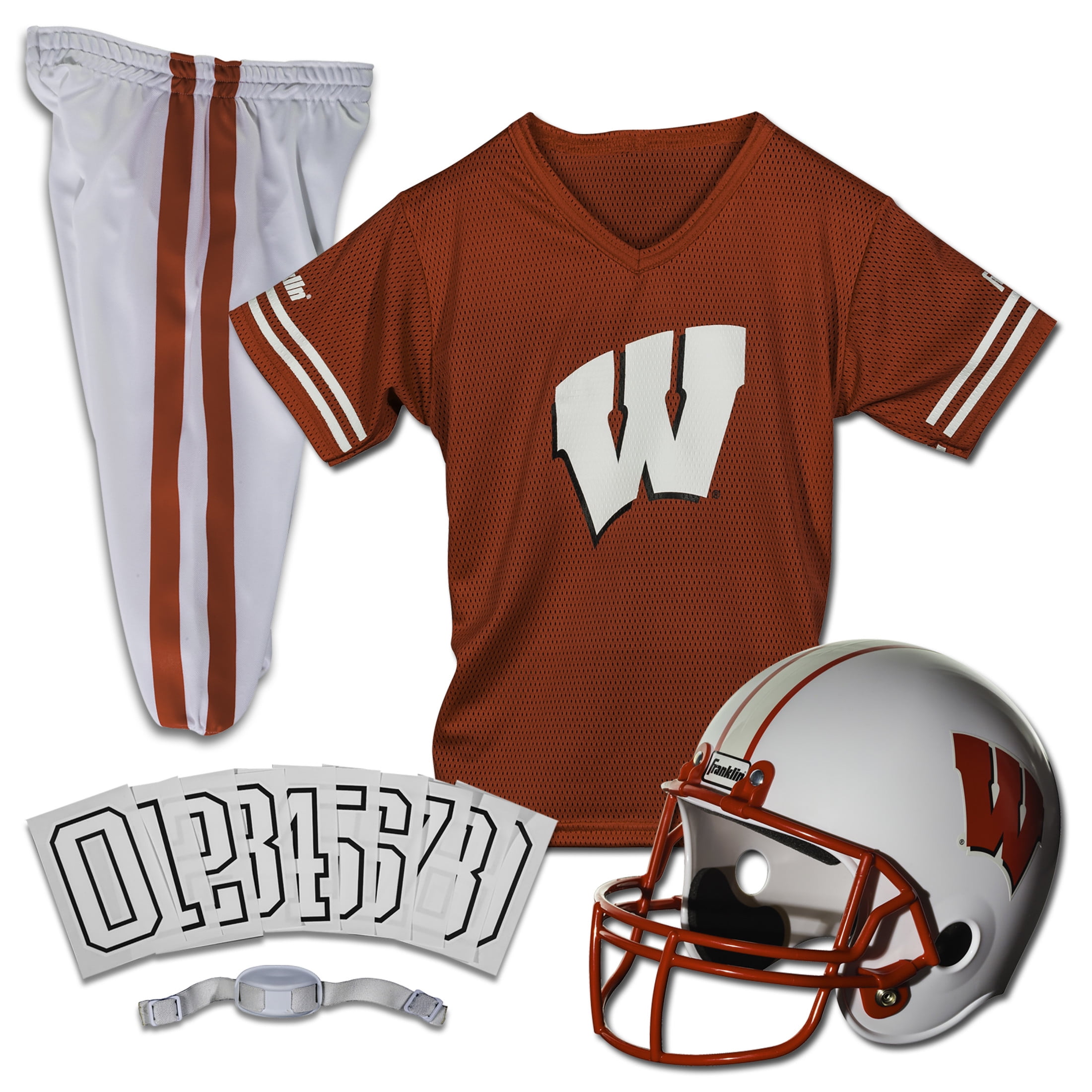 Franklin Sports Wisconsin Badgers Kids College Football Uniform Set ...