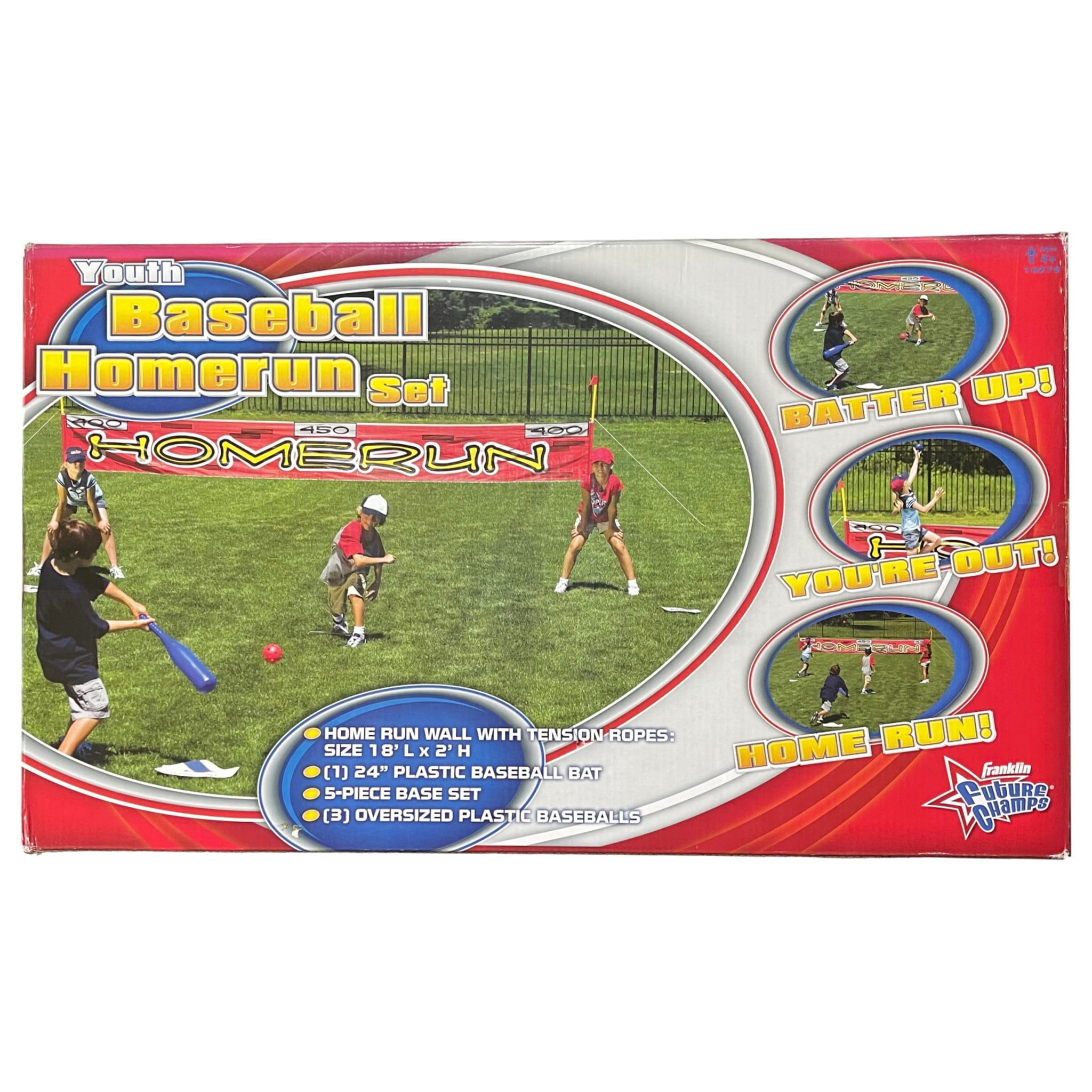 Franklin Sports Youth Baseball Homerun Set Oversized Balls Bat & Bases ...