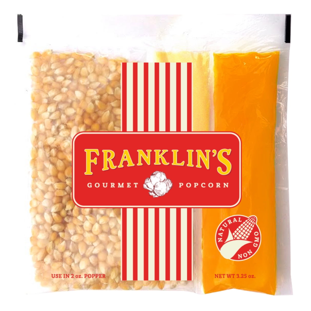 Franklin’s Gourmet Popcorn All-In-One Pre-Measured Packs - 2oz. Pack of ...