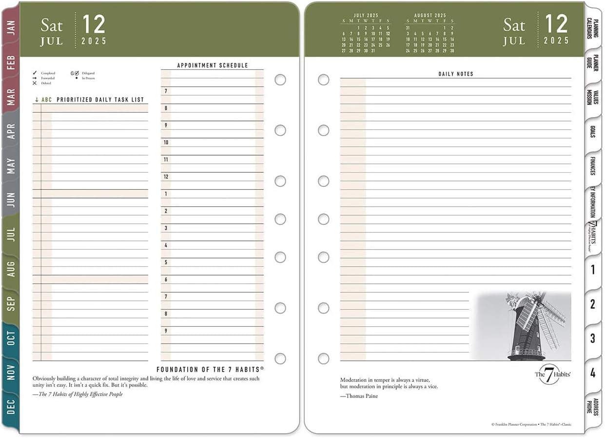 FranklinCovey - 7 Habits Two Page Per Day Ring-Bound Planner (Classic ...