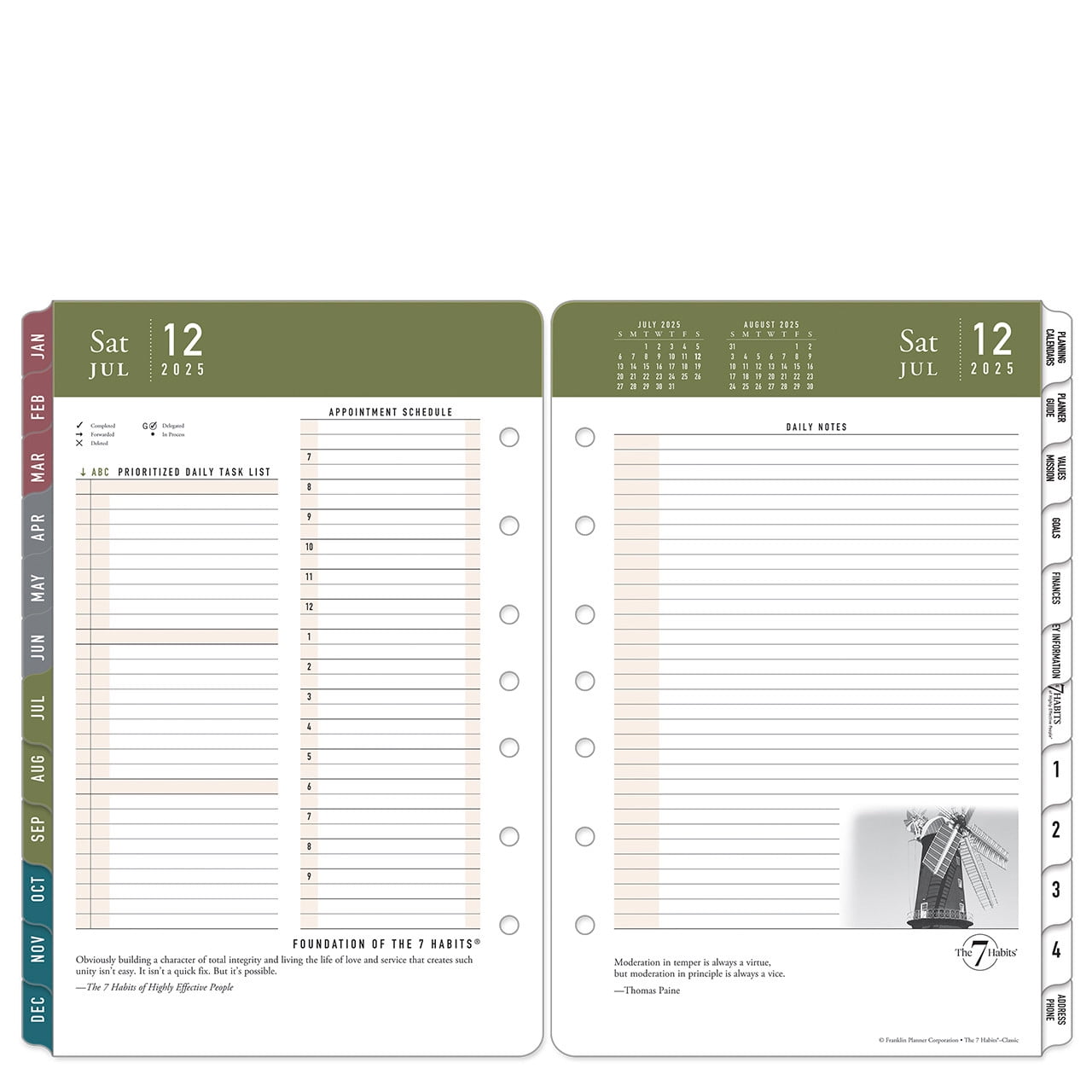 FranklinCovey 7 Habits Two Page Per Day Ring-bound Planner (Classic ...