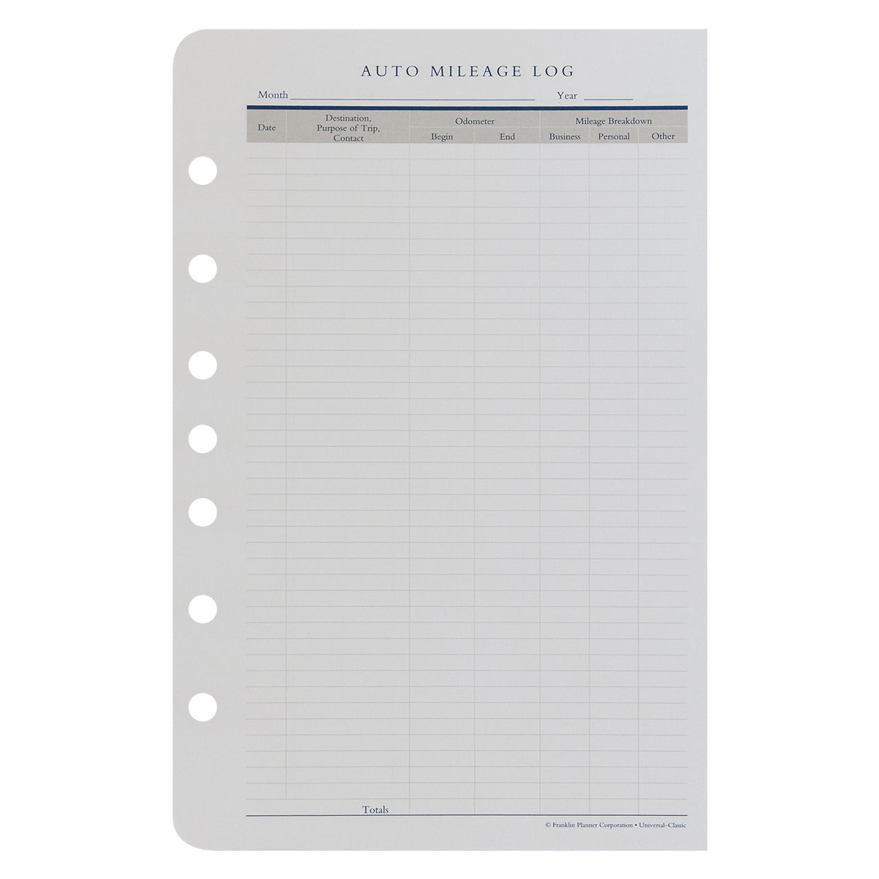 FranklinCovey Auto Mileage Log (Classic Size) - Walmart.com
