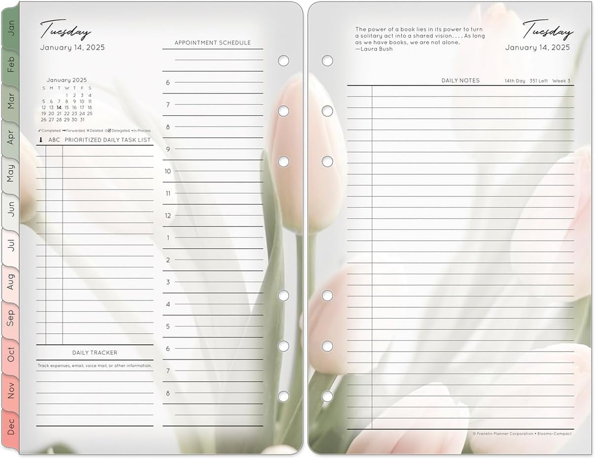 FranklinCovey - Blooms Two Page Per Day Ring-Bound Planner (Compact ...