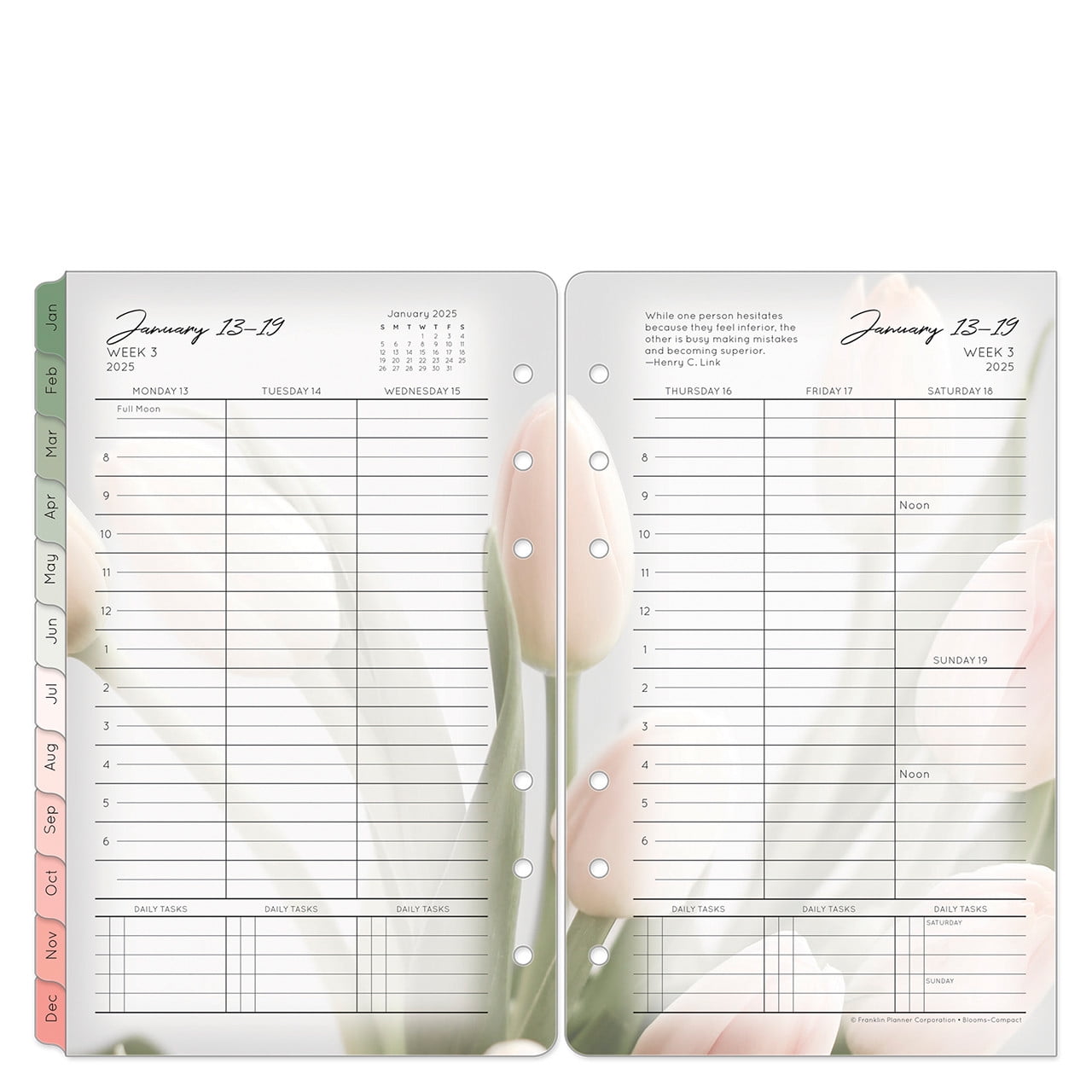 FranklinCovey Blooms Weekly Ring-bound Planner (Compact Size, Jan 2025 ...