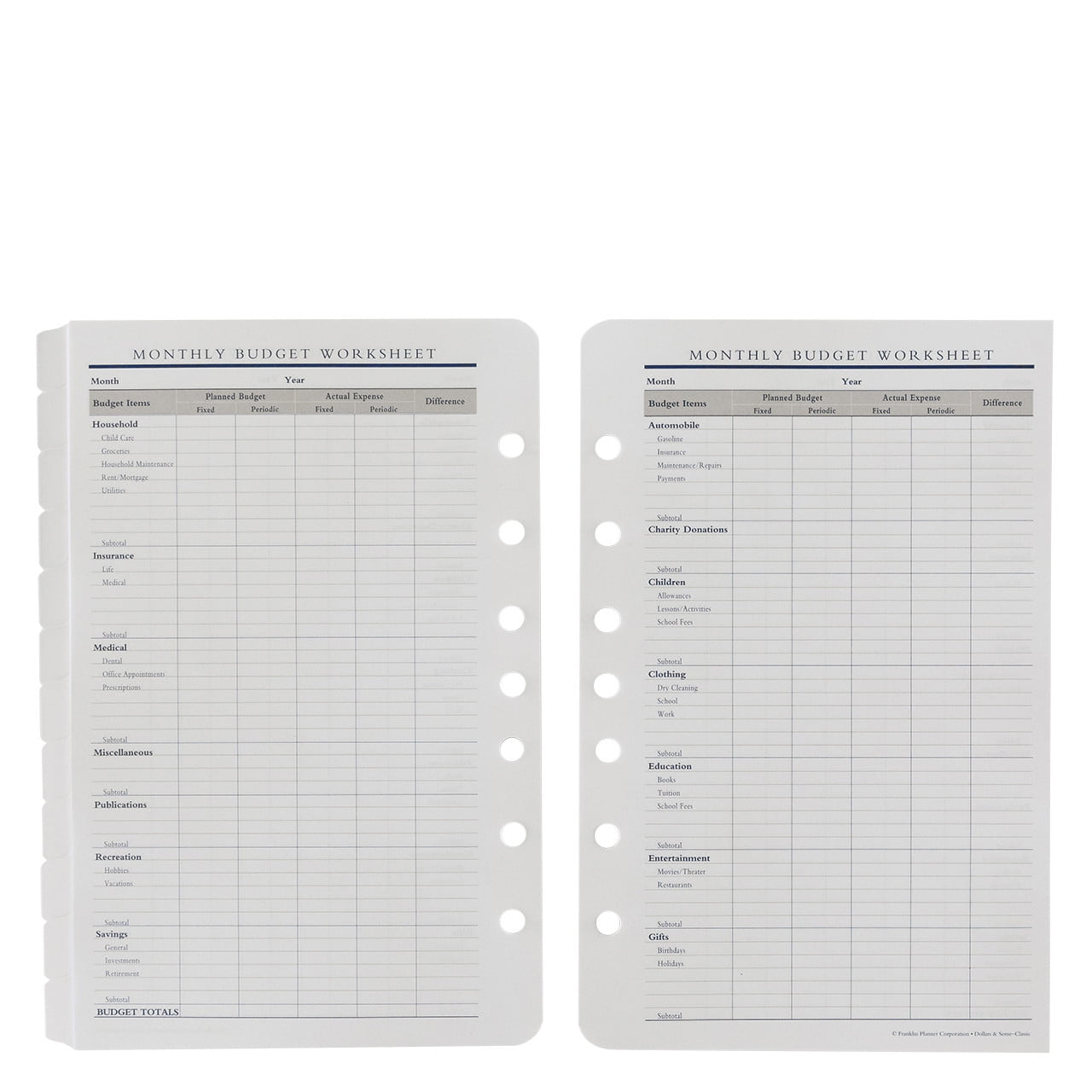 FranklinCovey Financial Plans Pack (Classic Size) - Walmart.com