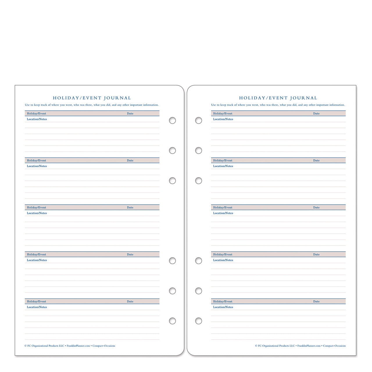 FranklinCovey Occasions Forms Pack (Compact Size) - Walmart.com