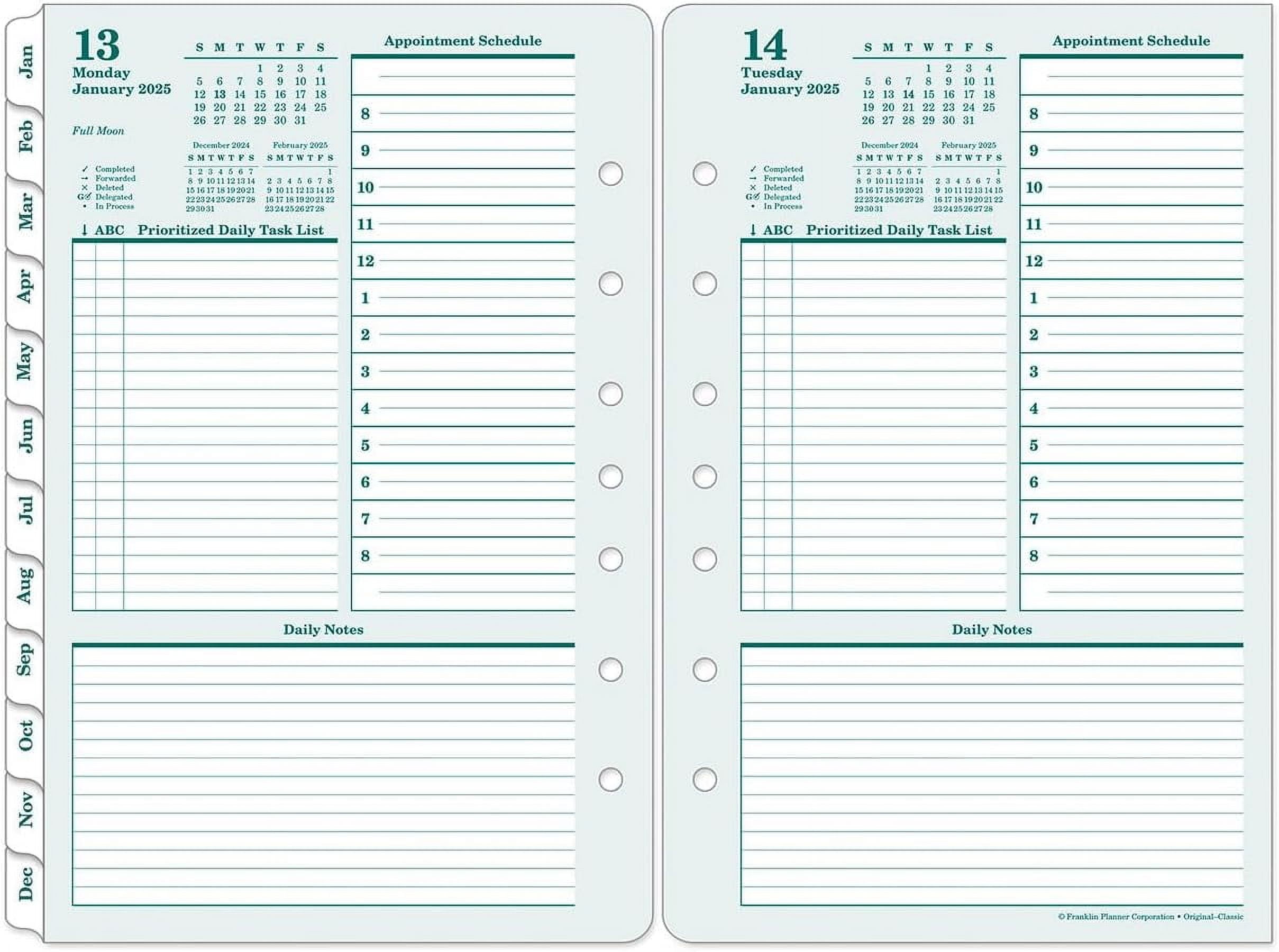 FranklinCovey - Original One Page Per Day Ring-Bound Planner (Classic ...