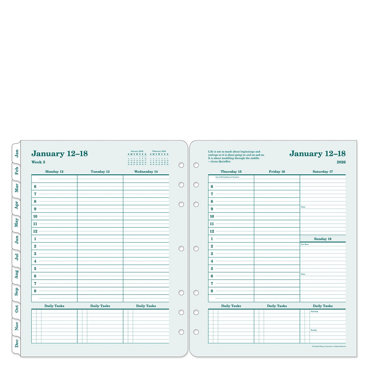 FranklinCovey Original Weekly Ring-bound Planner (Monarch Size, Jan ...