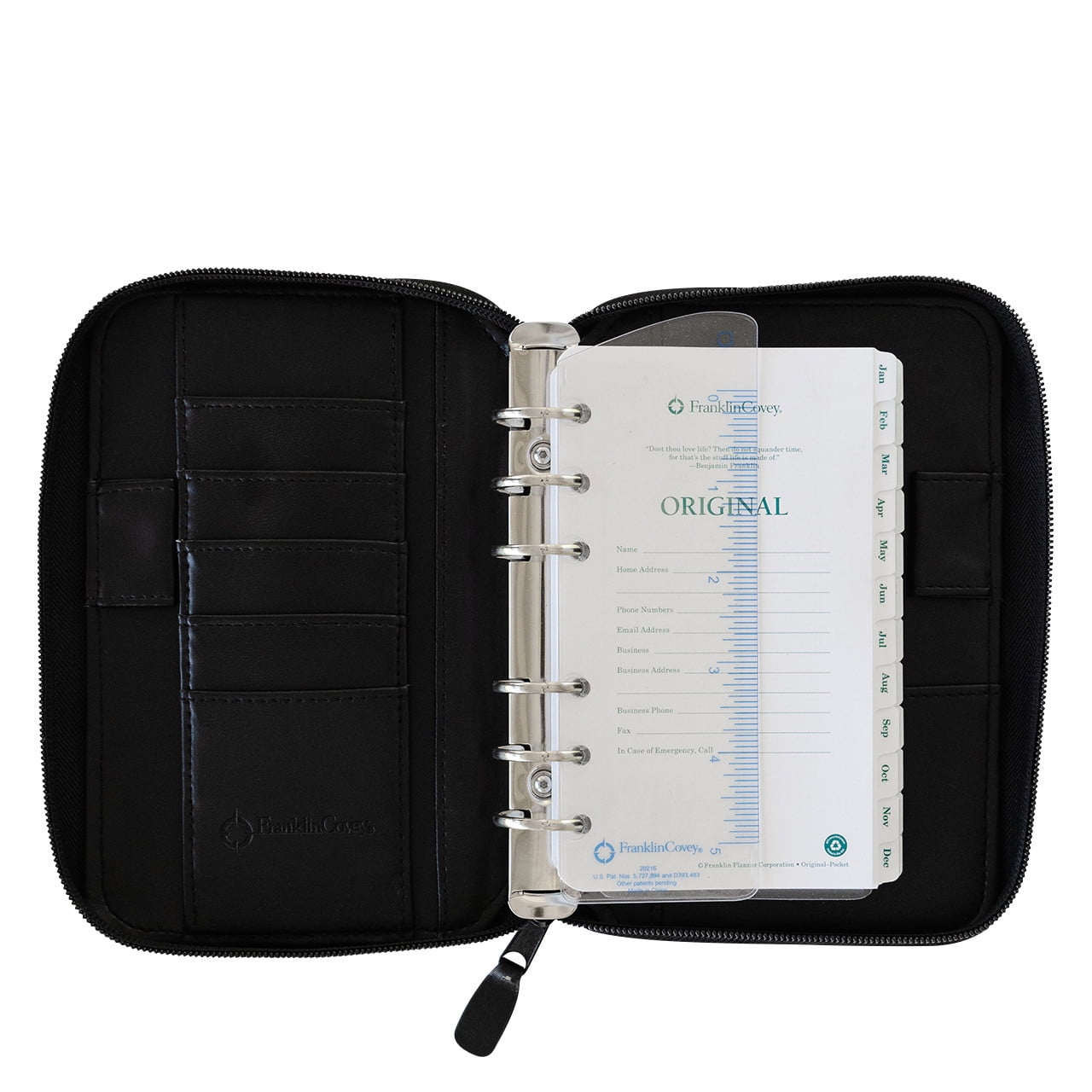 FranklinCovey Planning System Vinyl Zipper Binder (Pocket Size, Black ...