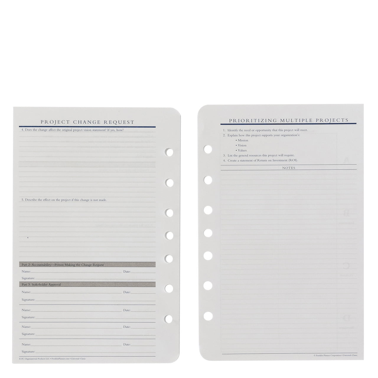 FranklinCovey Project Management Forms (Classic Size) - Walmart.com