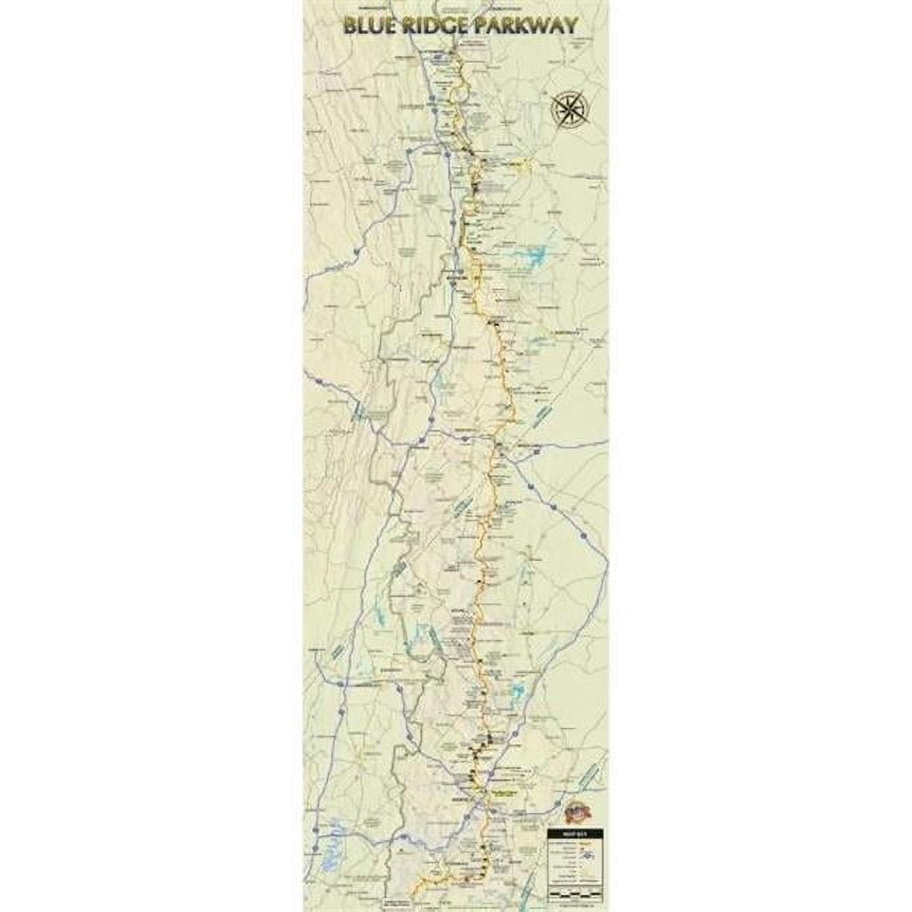 Franko Maps 12 x 36 in. Blue Ridge Parkway Wall Map - Walmart.com