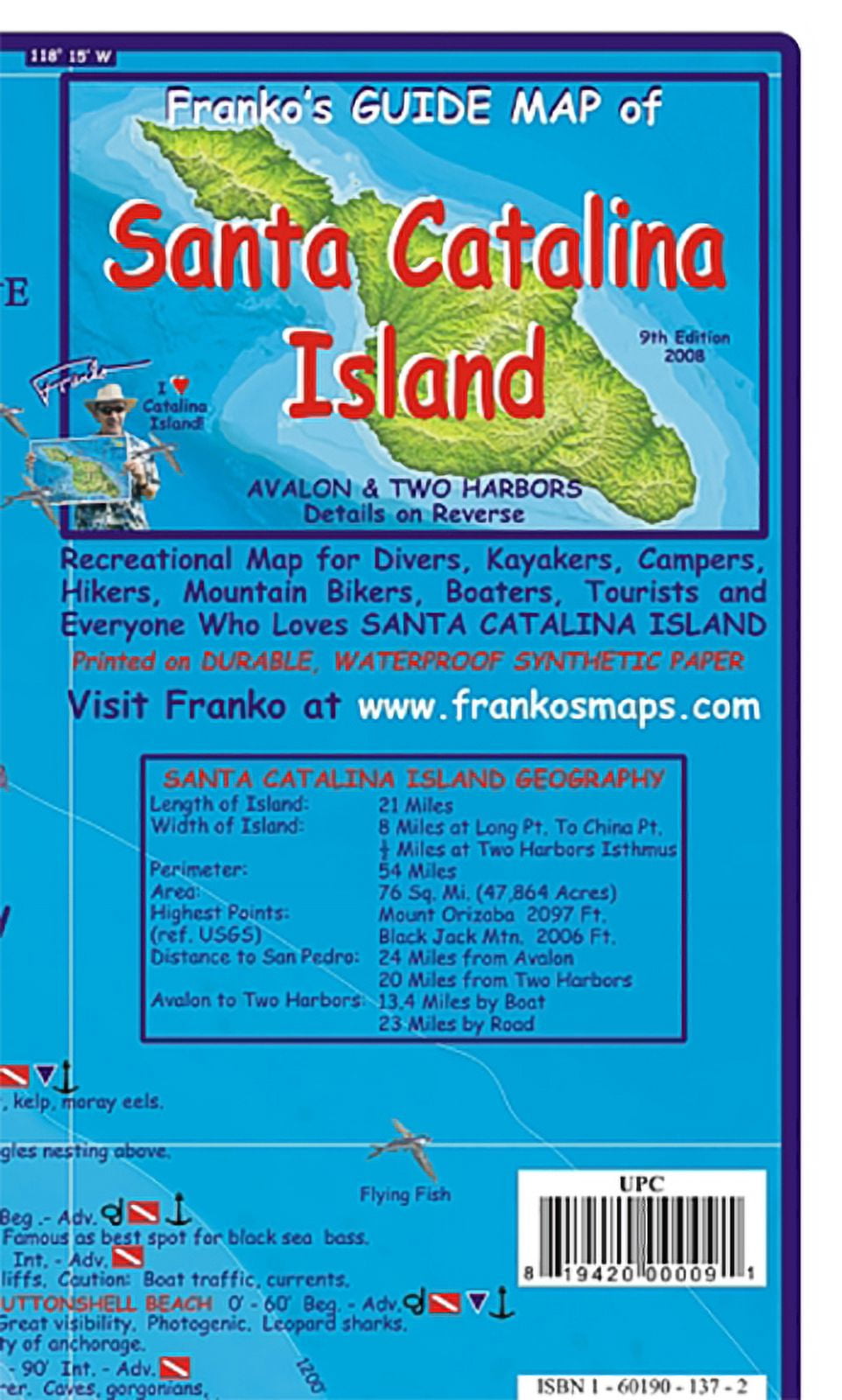 Catalina Island Dive Map - Waterproof - Walmart.com
