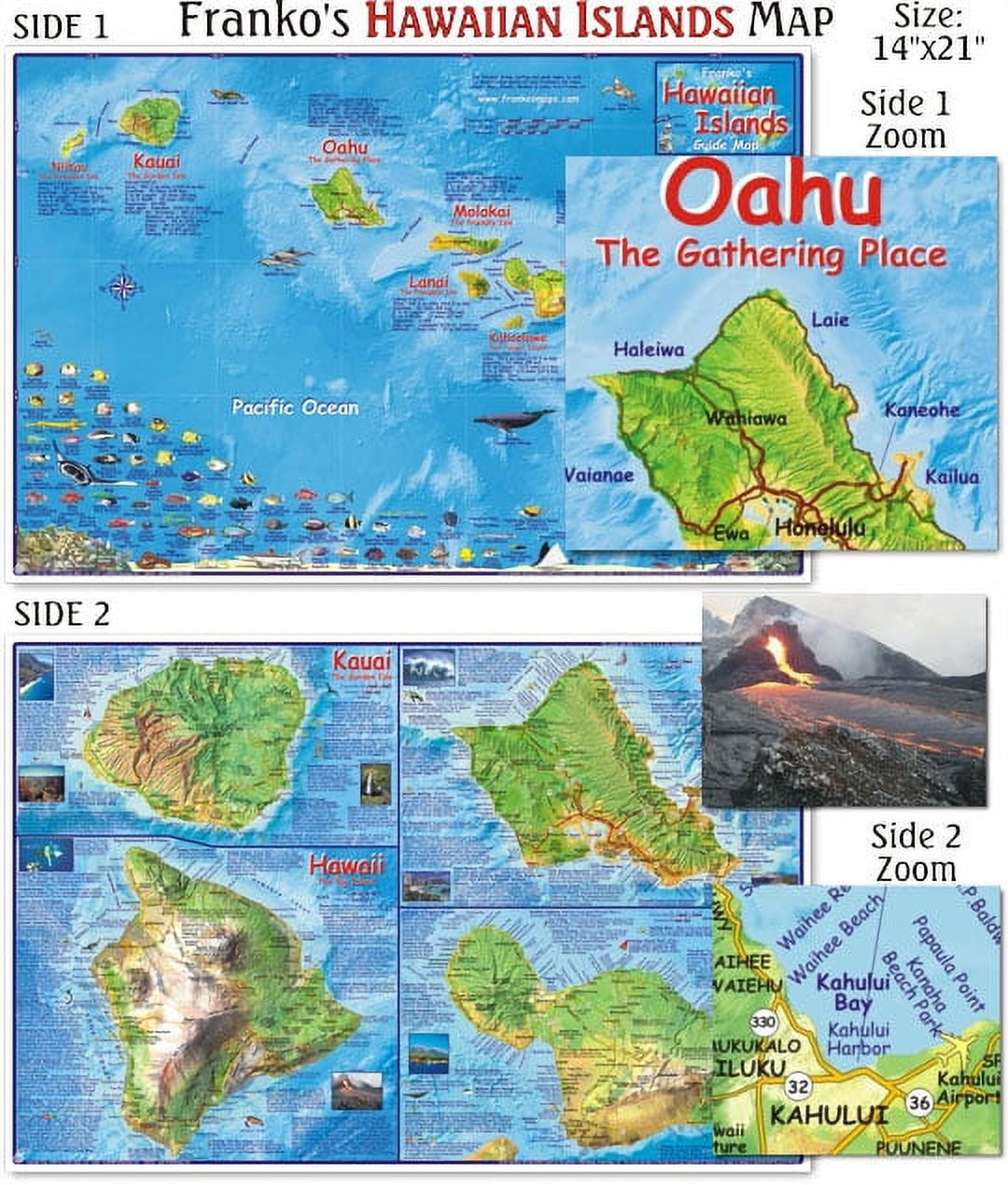 Franko Maps - Hawaiian Islands Map - Walmart.com
